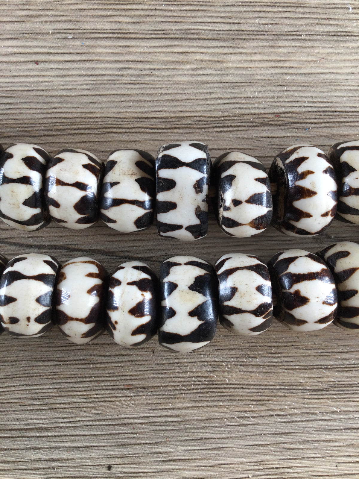 Hidden Gems: Large Kenya Batik Bone Beads (1 Defective Bead) — The Bead ...