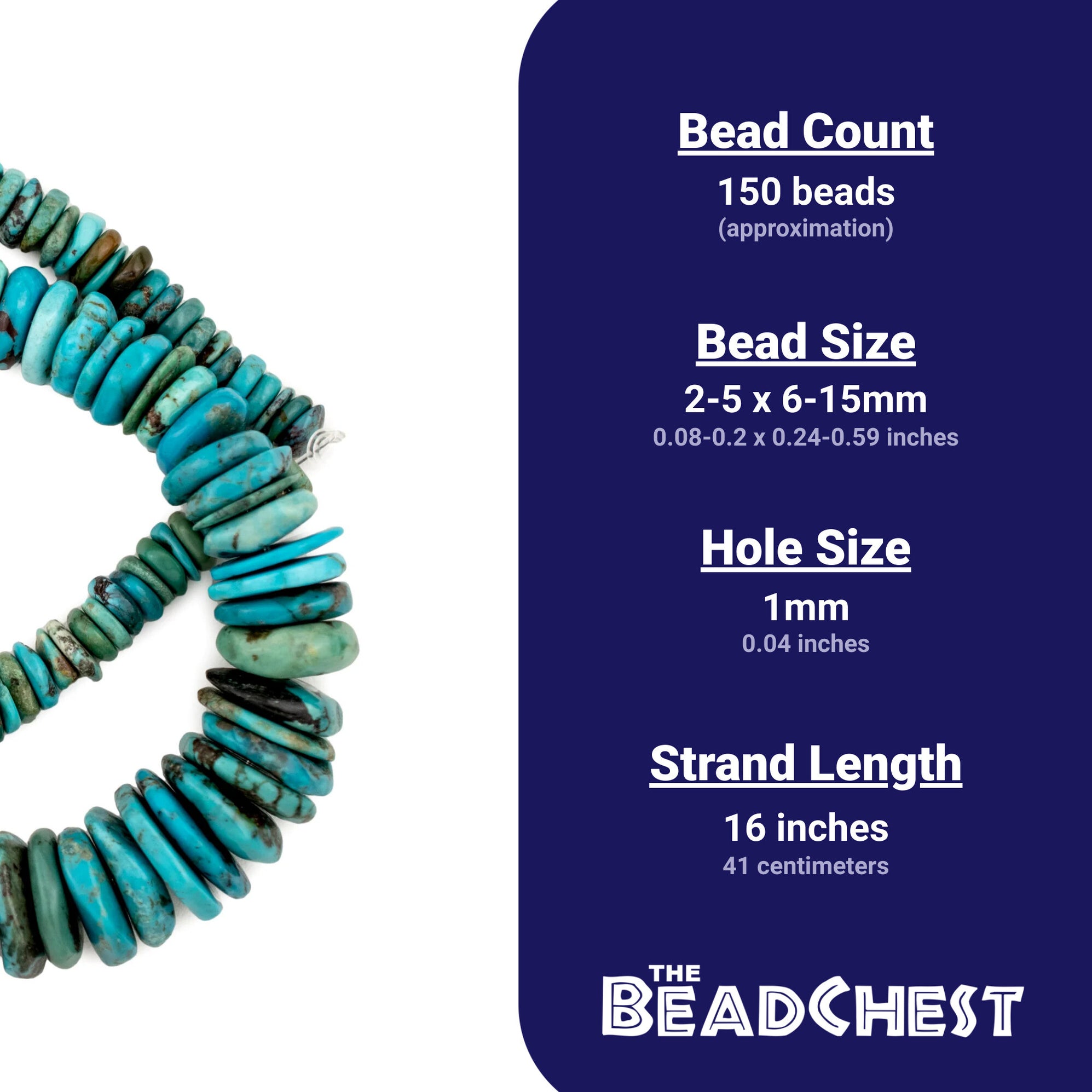 Deep Blue Graduated Disk Turquoise Beads — The Bead Chest