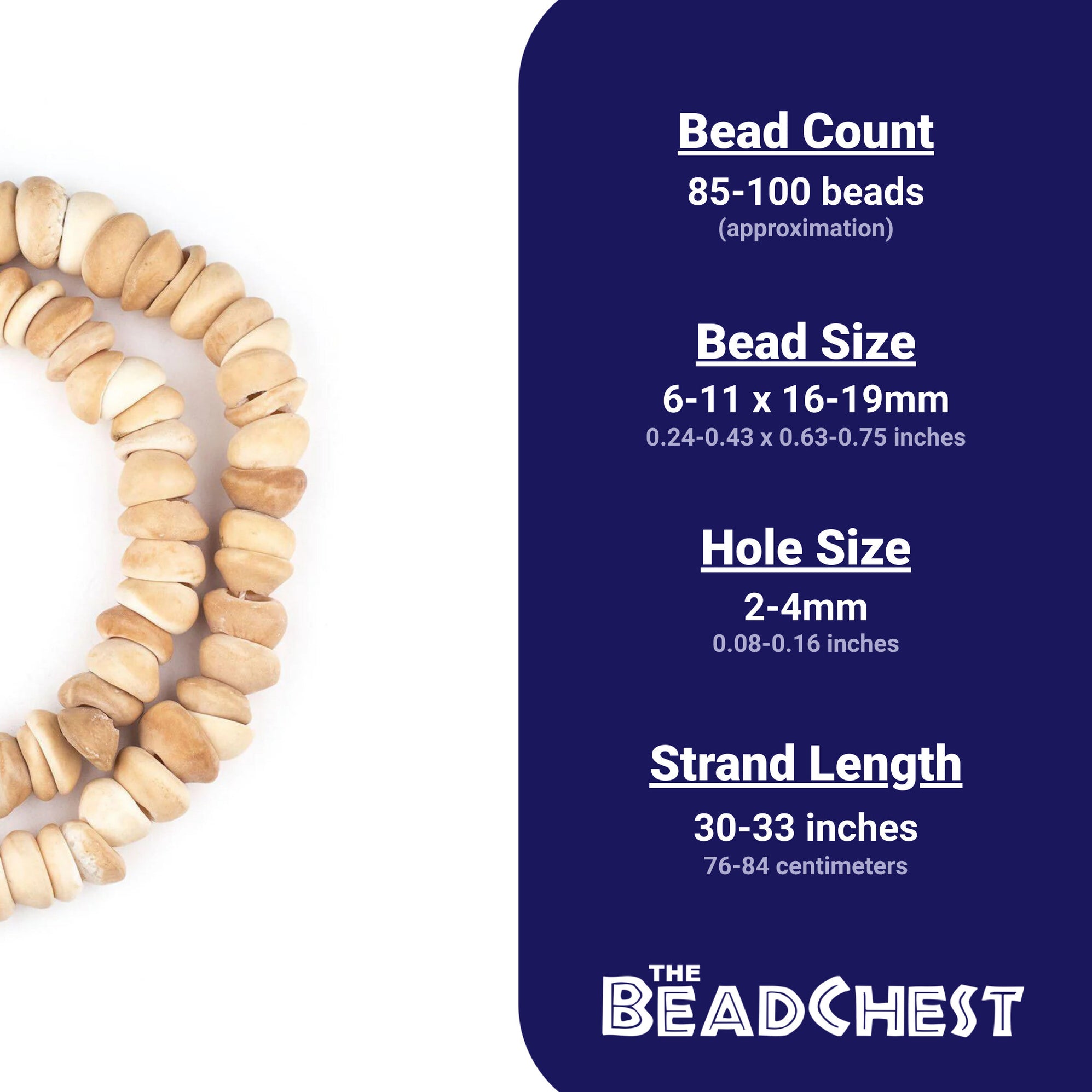 Natural West African Shell Beads (Honey) — The Bead Chest