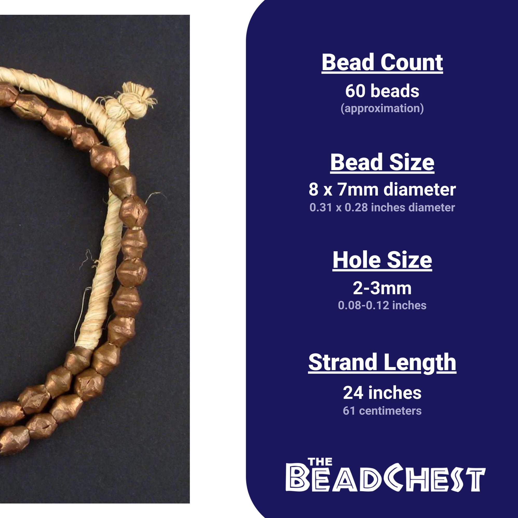 Cameroon Coopper Bicone Beads — The Bead Chest