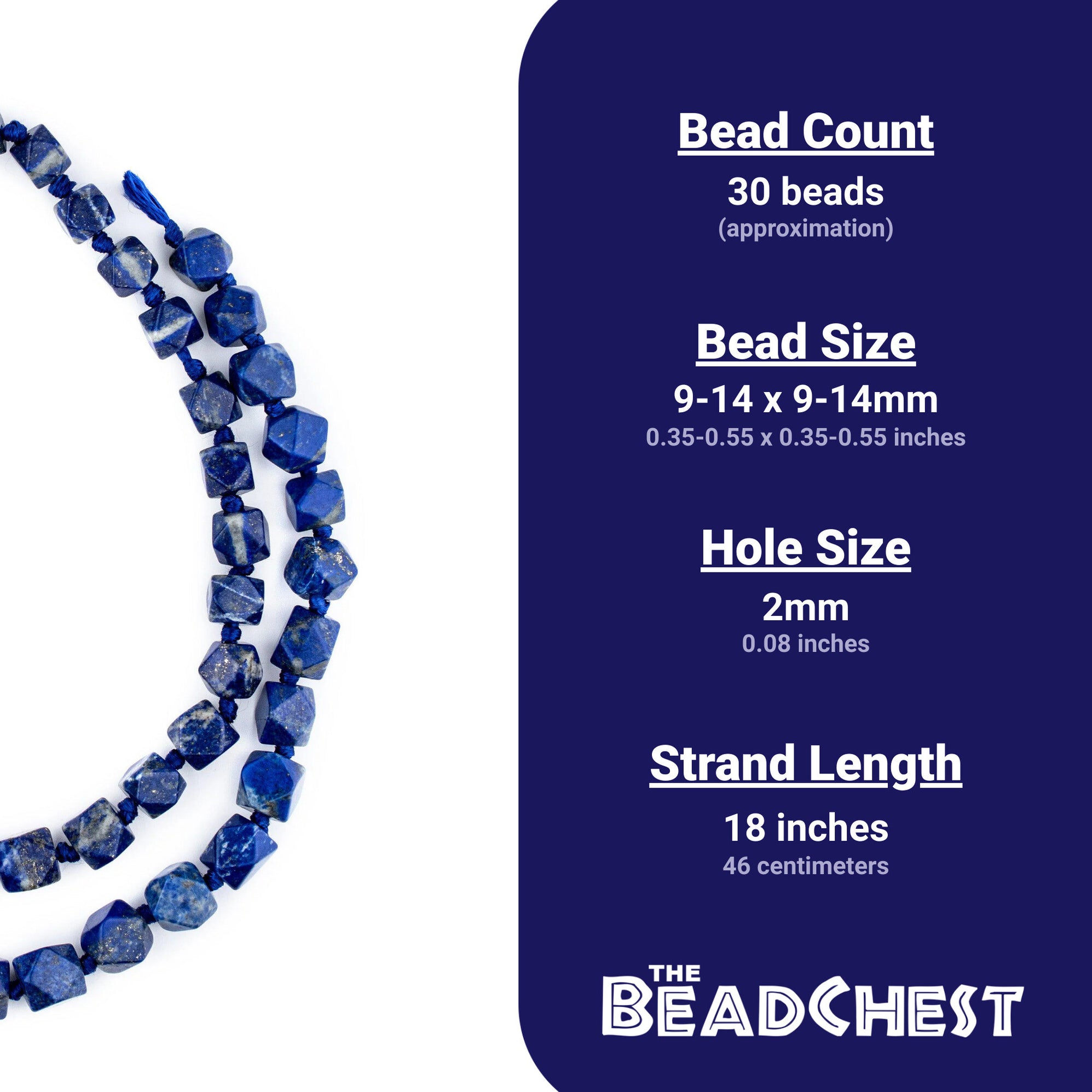 Cornerless Cube Lapis Lazuli Beads (9-14mm) — The Bead Chest
