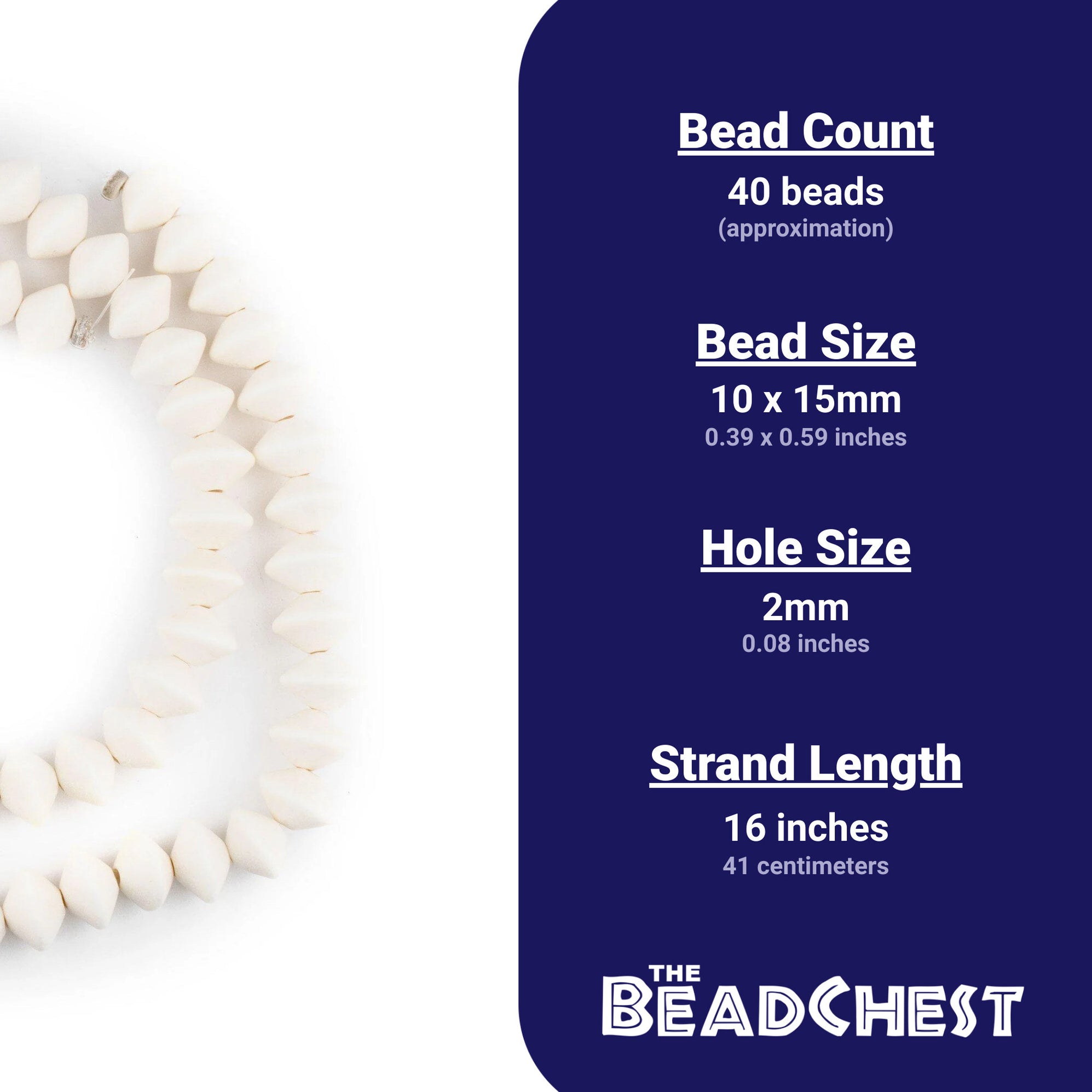 White Bicone Natural Wood Beads (10x15mm) — The Bead Chest