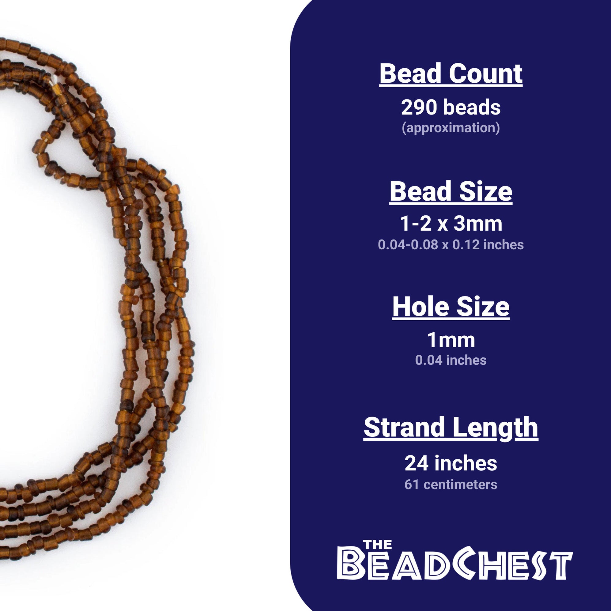 Translucent Brown Matte Glass Seed Beads (3mm) — The Bead Chest