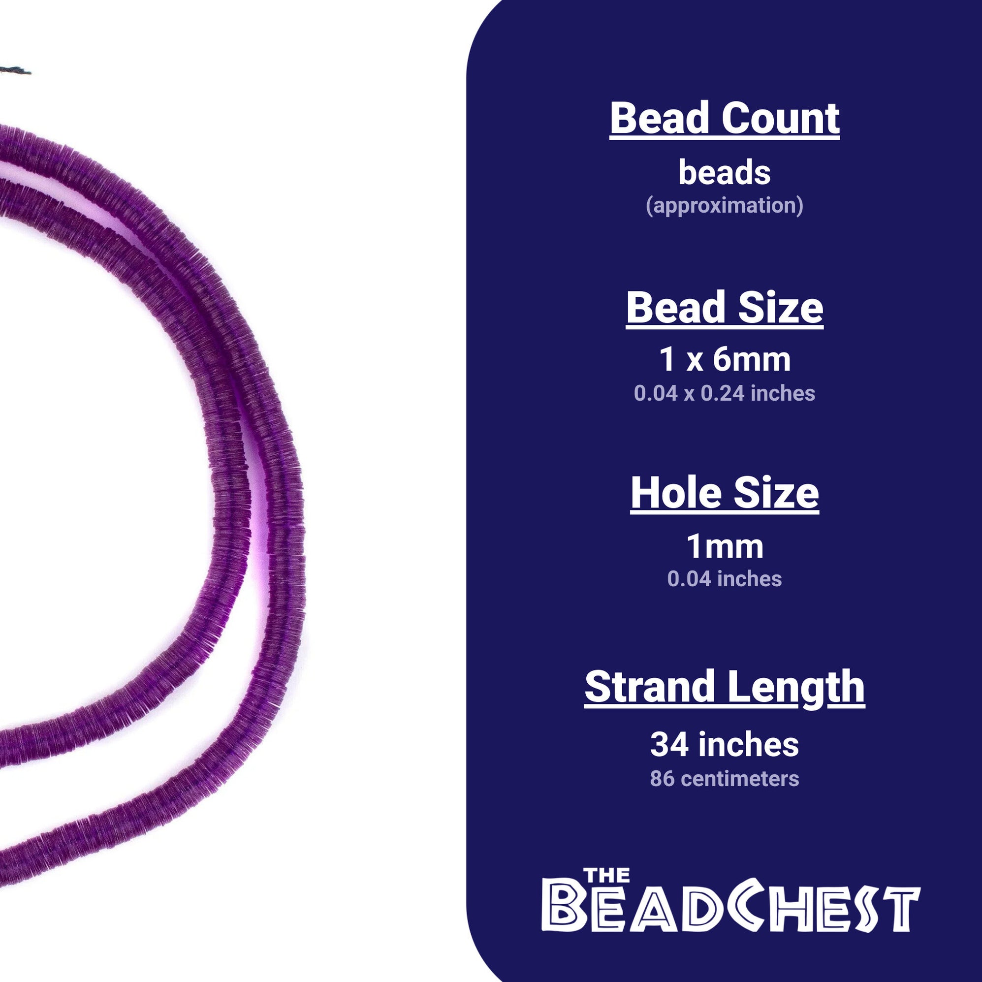 Translucent Purple Vinyl Phono Record Beads (6mm) — The Bead Chest