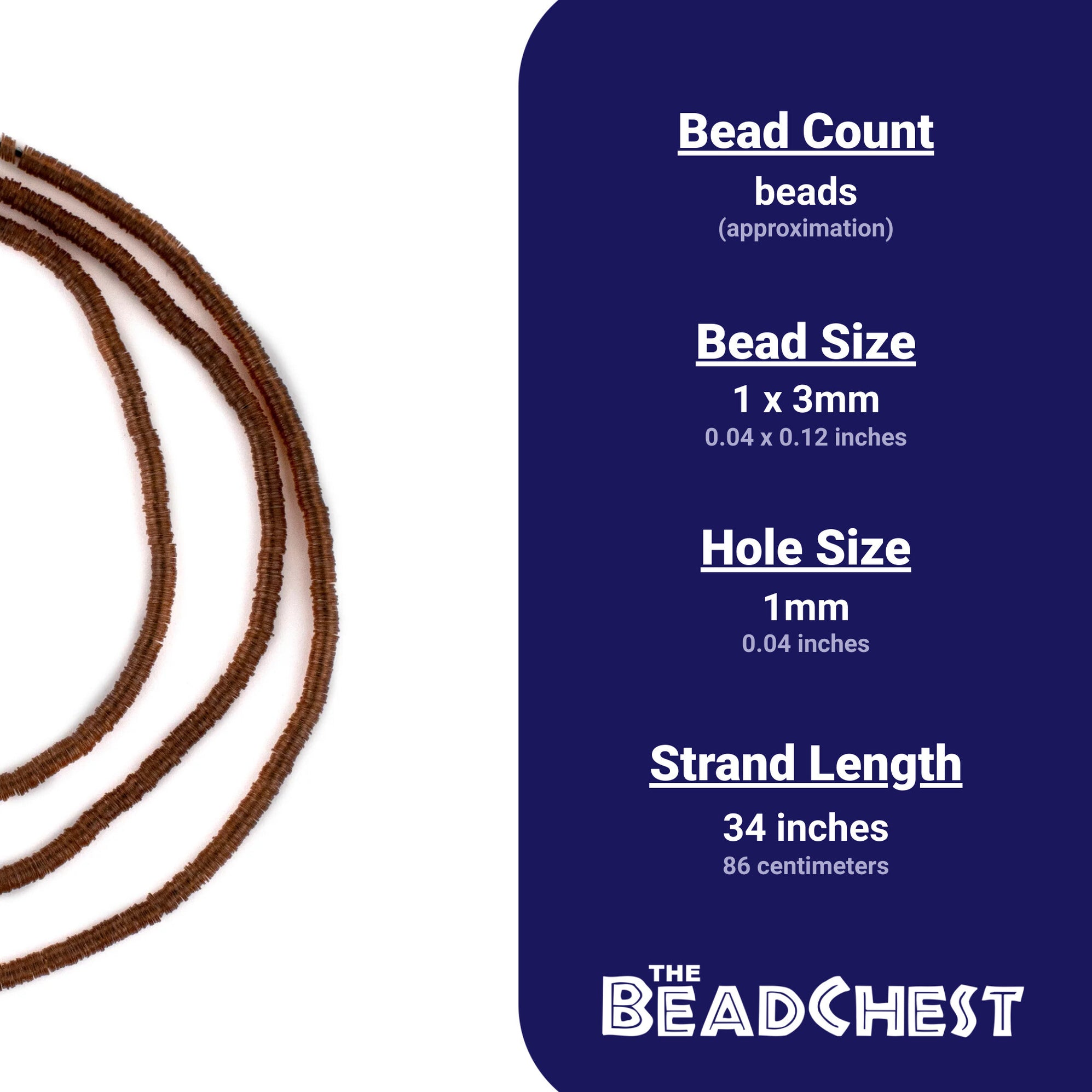 Translucent Brown Vinyl Phono Record Beads (3mm) — The Bead Chest