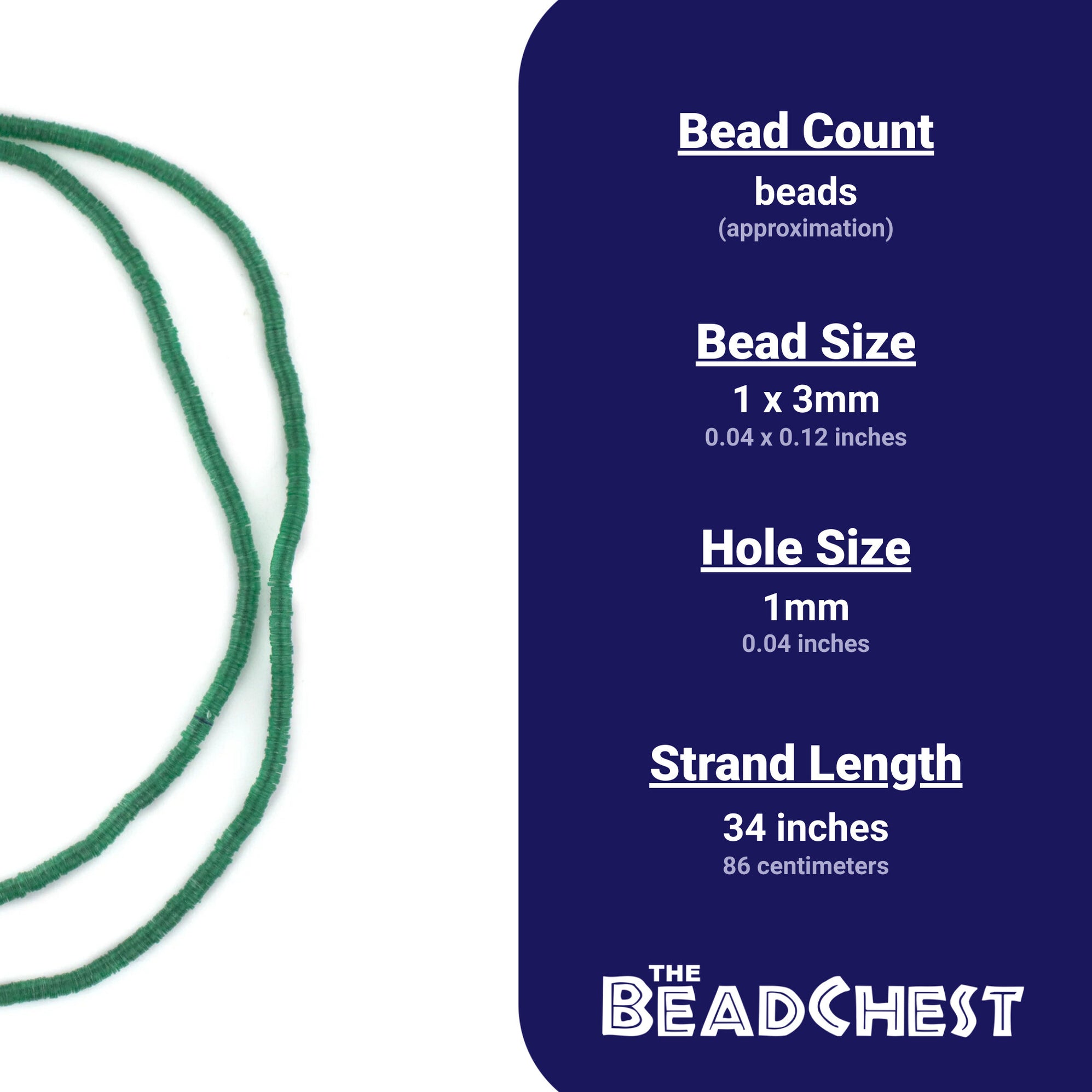 Translucent Green Vinyl Phono Record Beads (3mm) — The Bead Chest