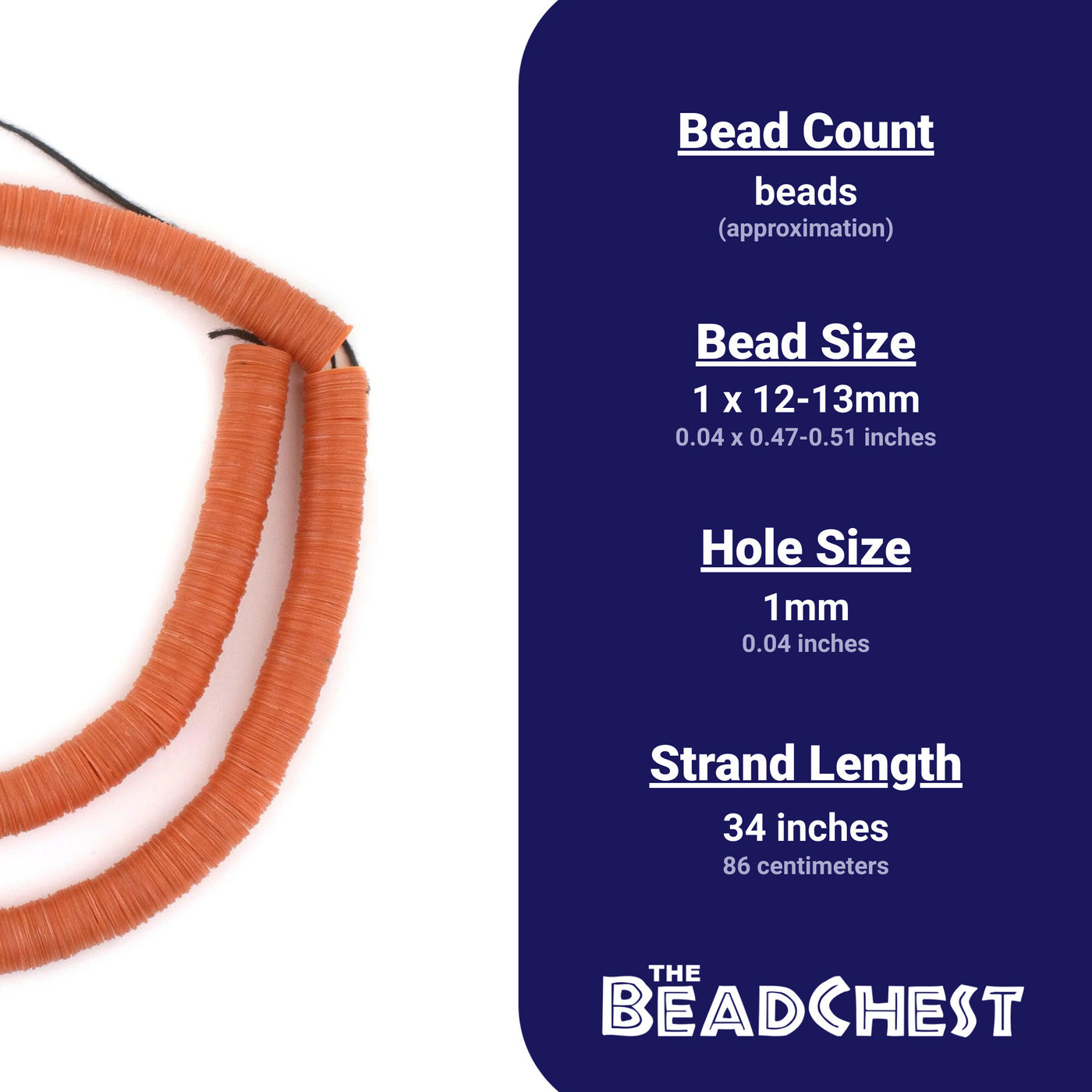 Translucent Orange Vinyl Phono Record Beads (12mm) — The Bead Chest