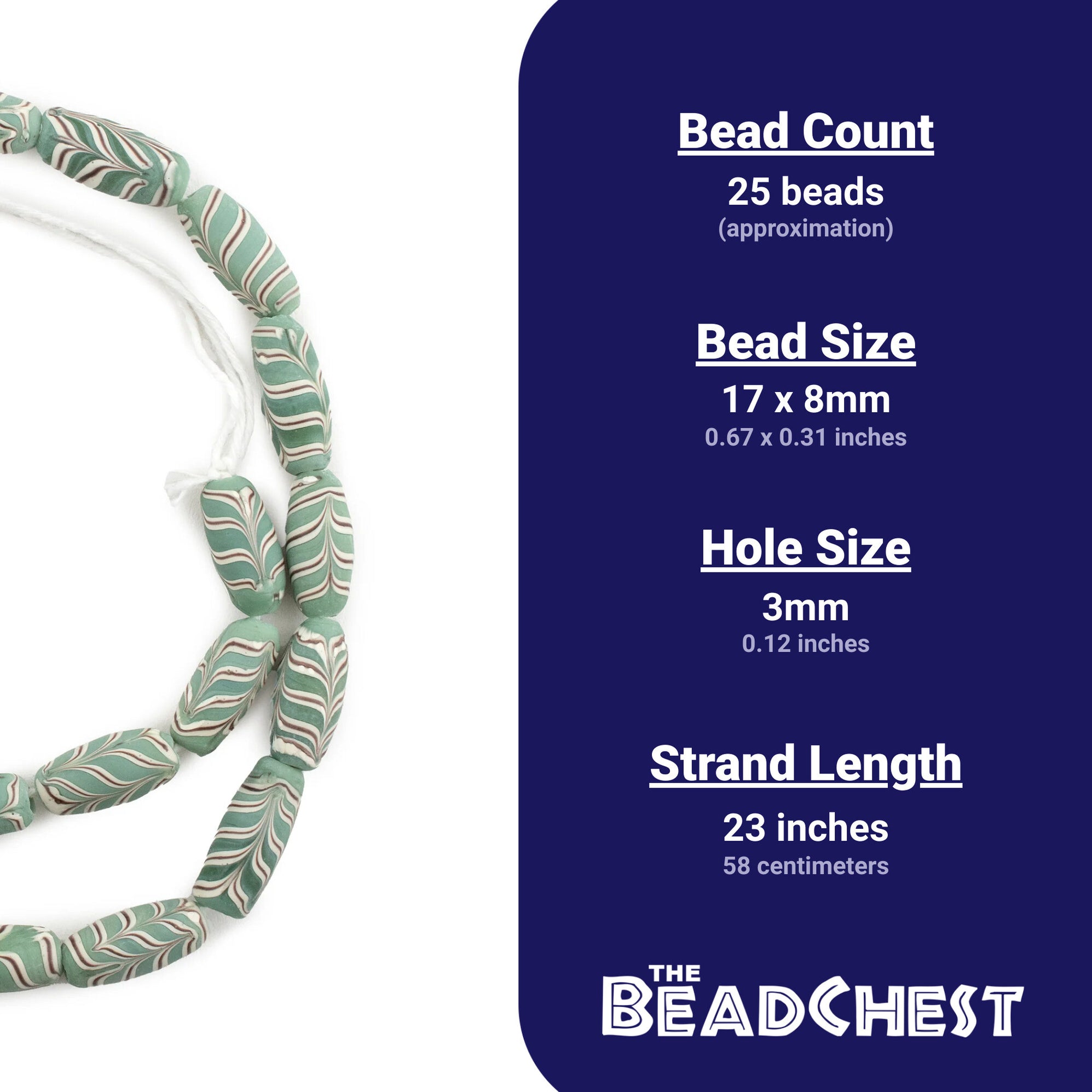 Pistachio Green Java Glass Feather Beads (8mm) — The Bead Chest