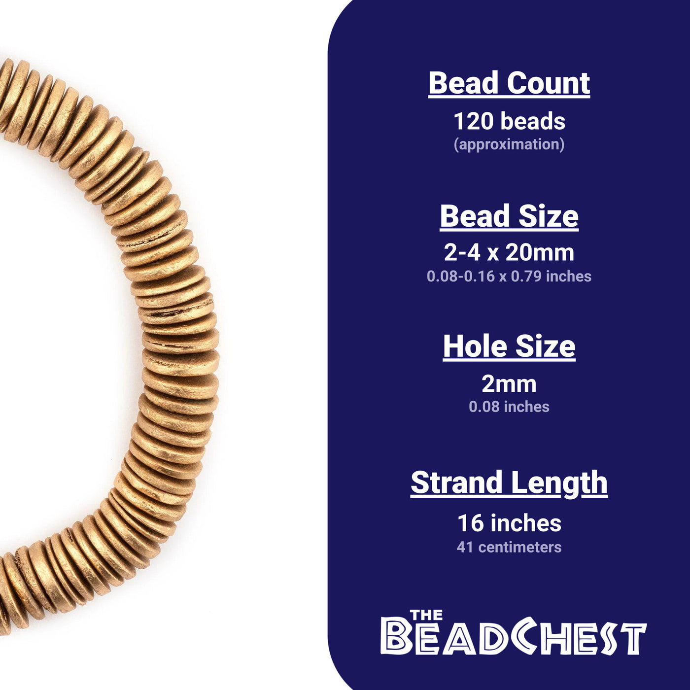 Gold Disk Coconut Shell Beads (20mm) — The Bead Chest