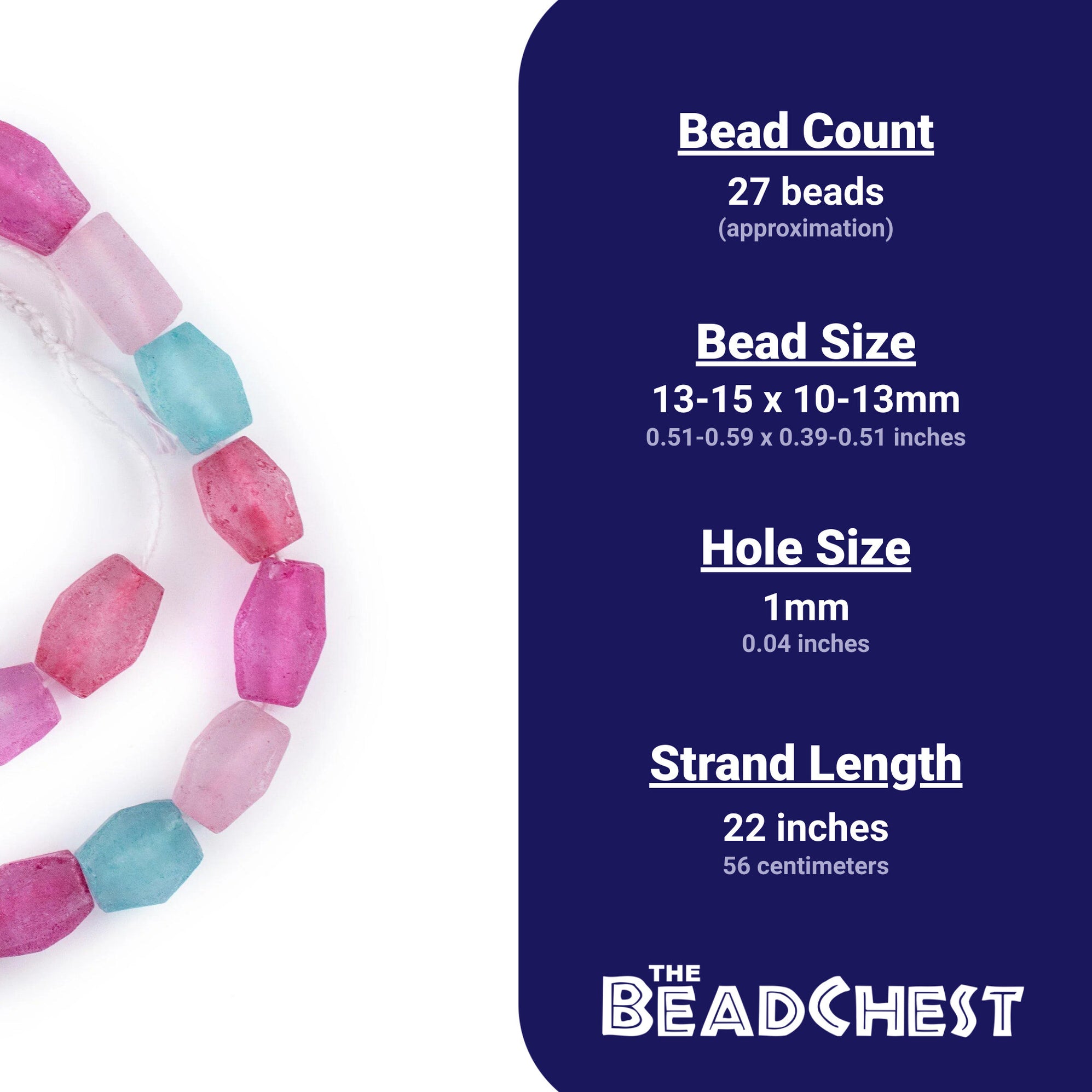 Pink Pizzazz Medley Hexagon Java Recycled Glass Beads — The Bead Chest