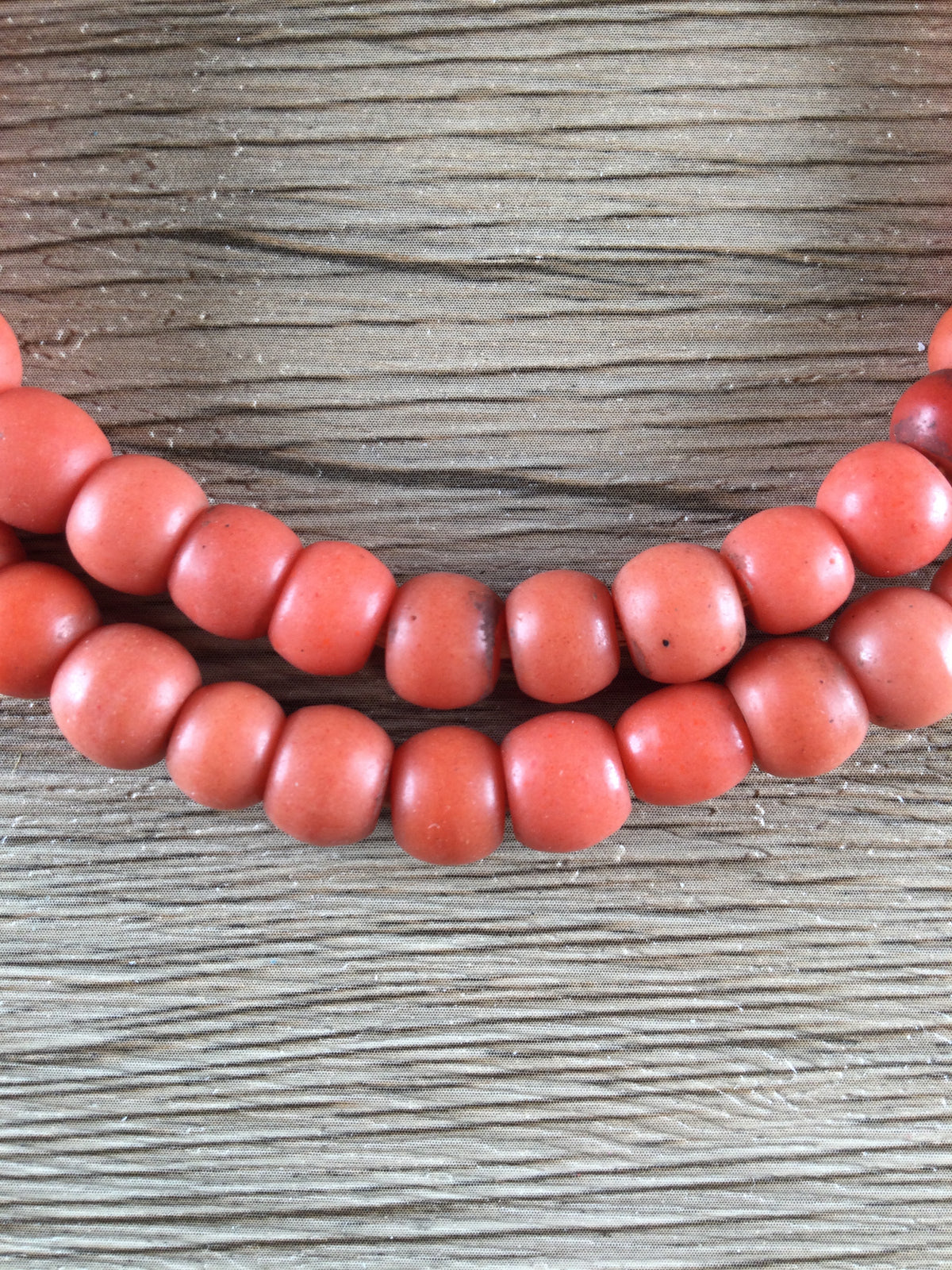 Hidden Gems: Vintage Round Coral Color Glass Beads — The Bead Chest