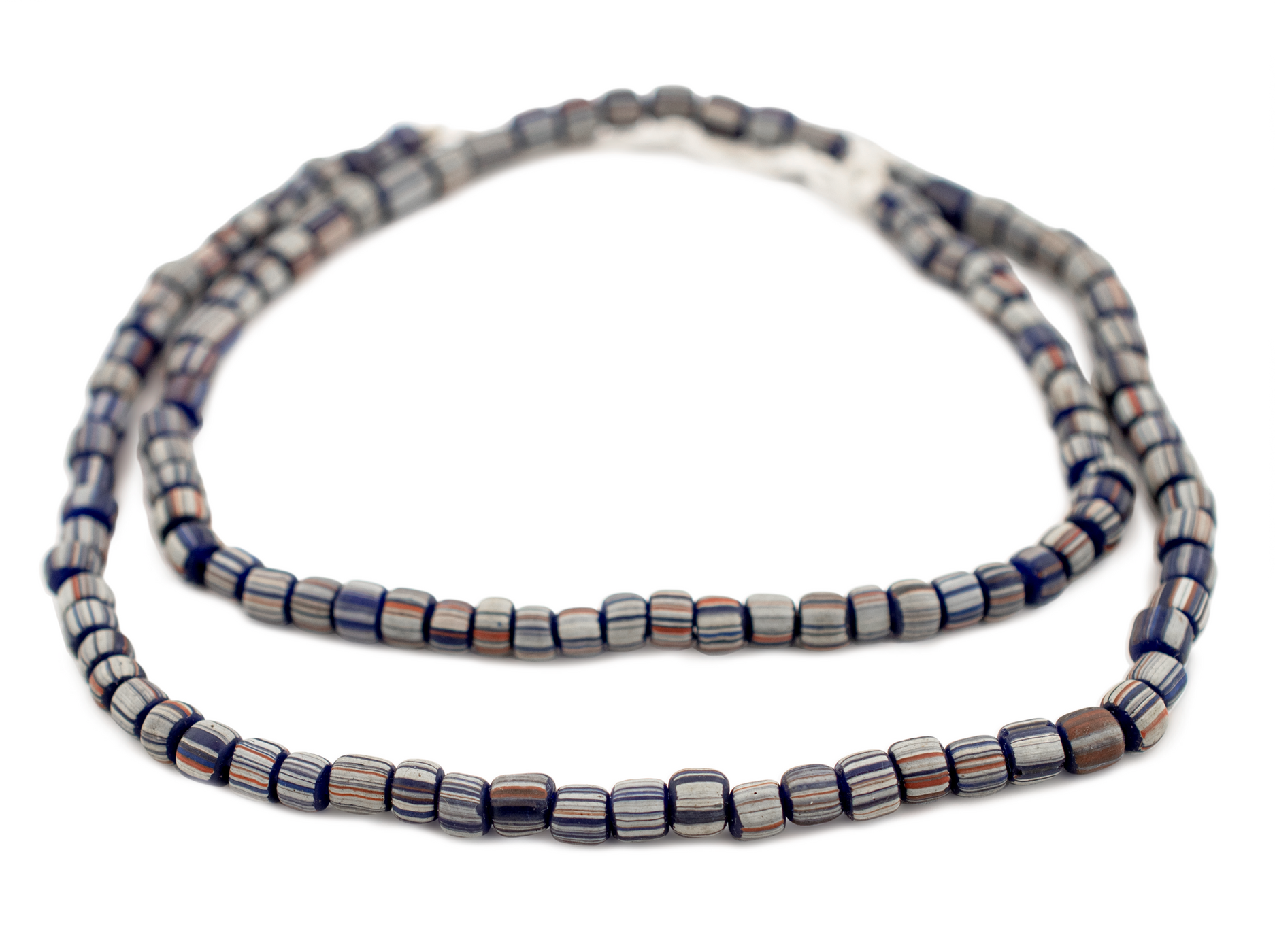Cobalt Rainbow Stripe Java Gooseberry Beads — The Bead Chest