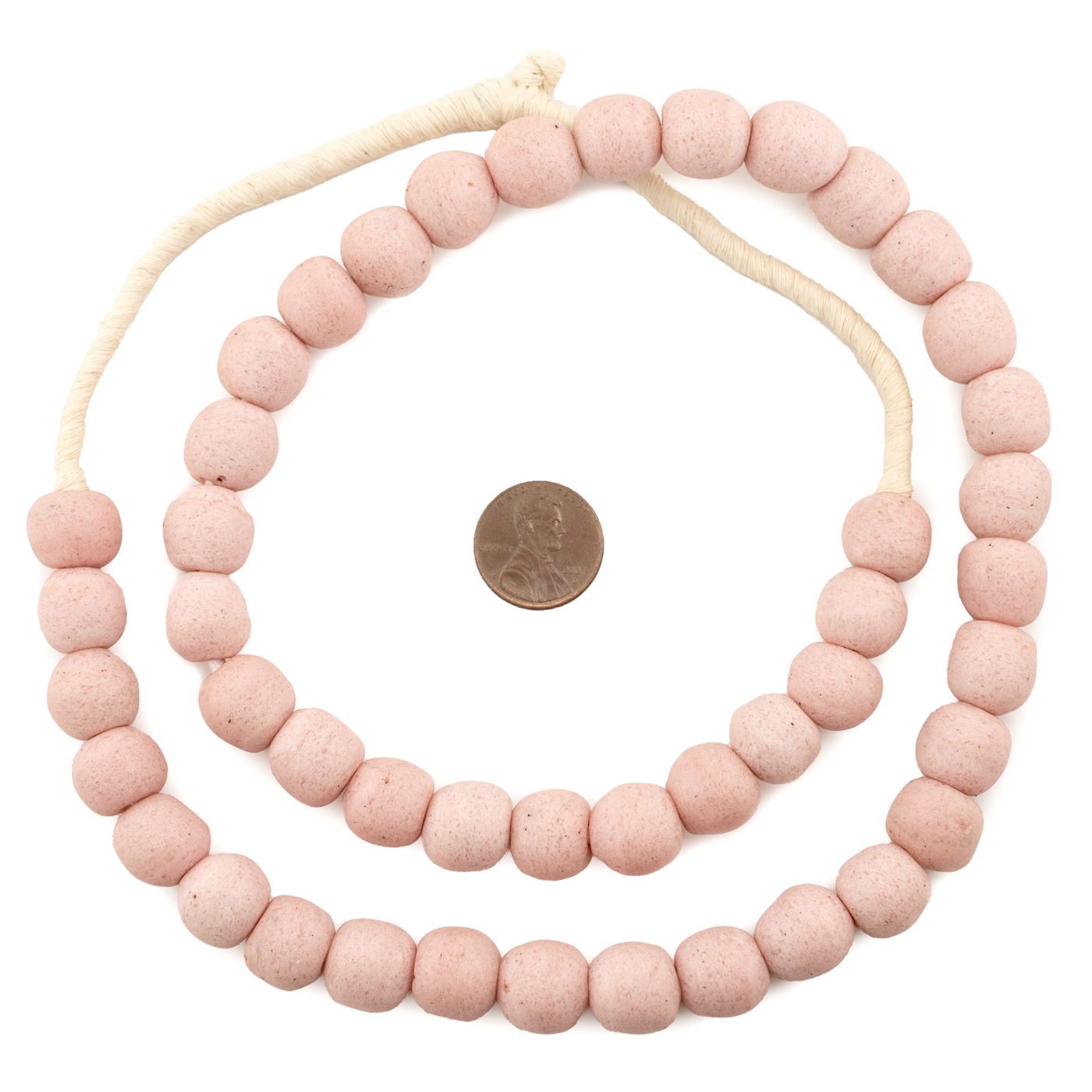 Opaque Light Pink Recycled Glass Beads (13mm) — The Bead Chest