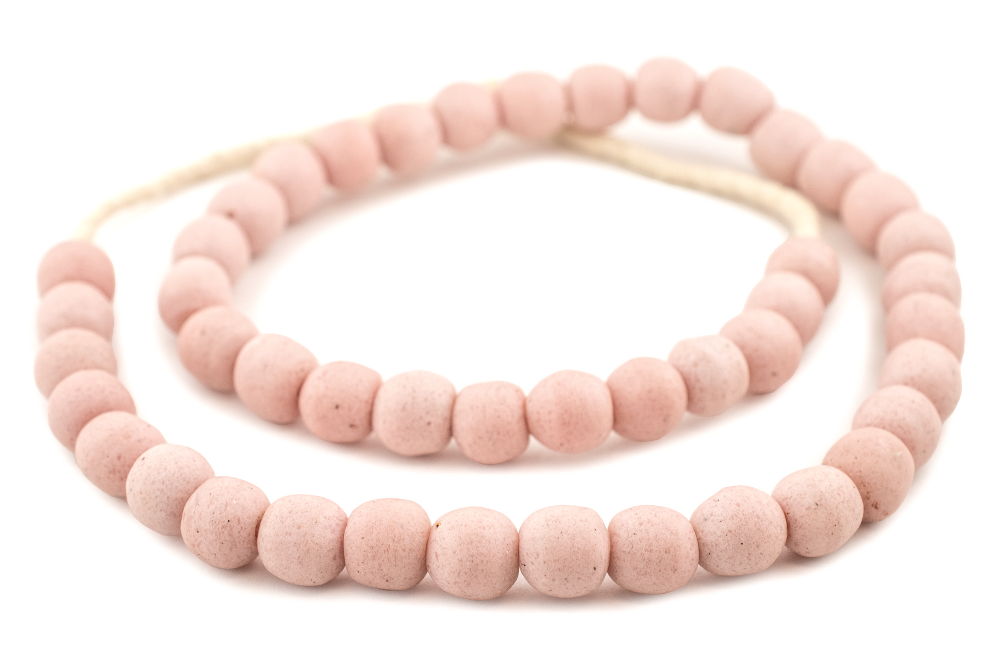 Opaque Light Pink Recycled Glass Beads (13mm) — The Bead Chest