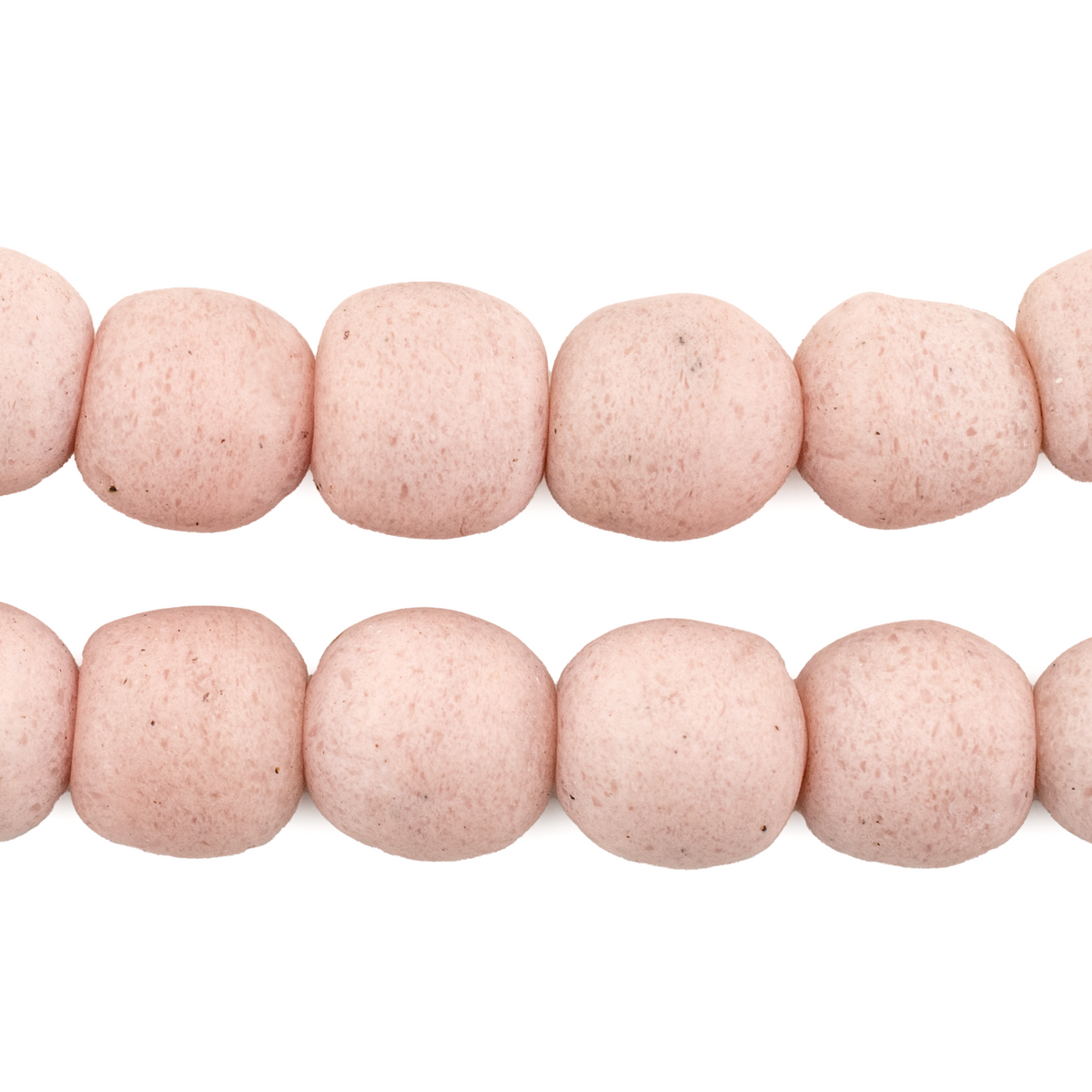 Opaque Light Pink Recycled Glass Beads (13mm) — The Bead Chest