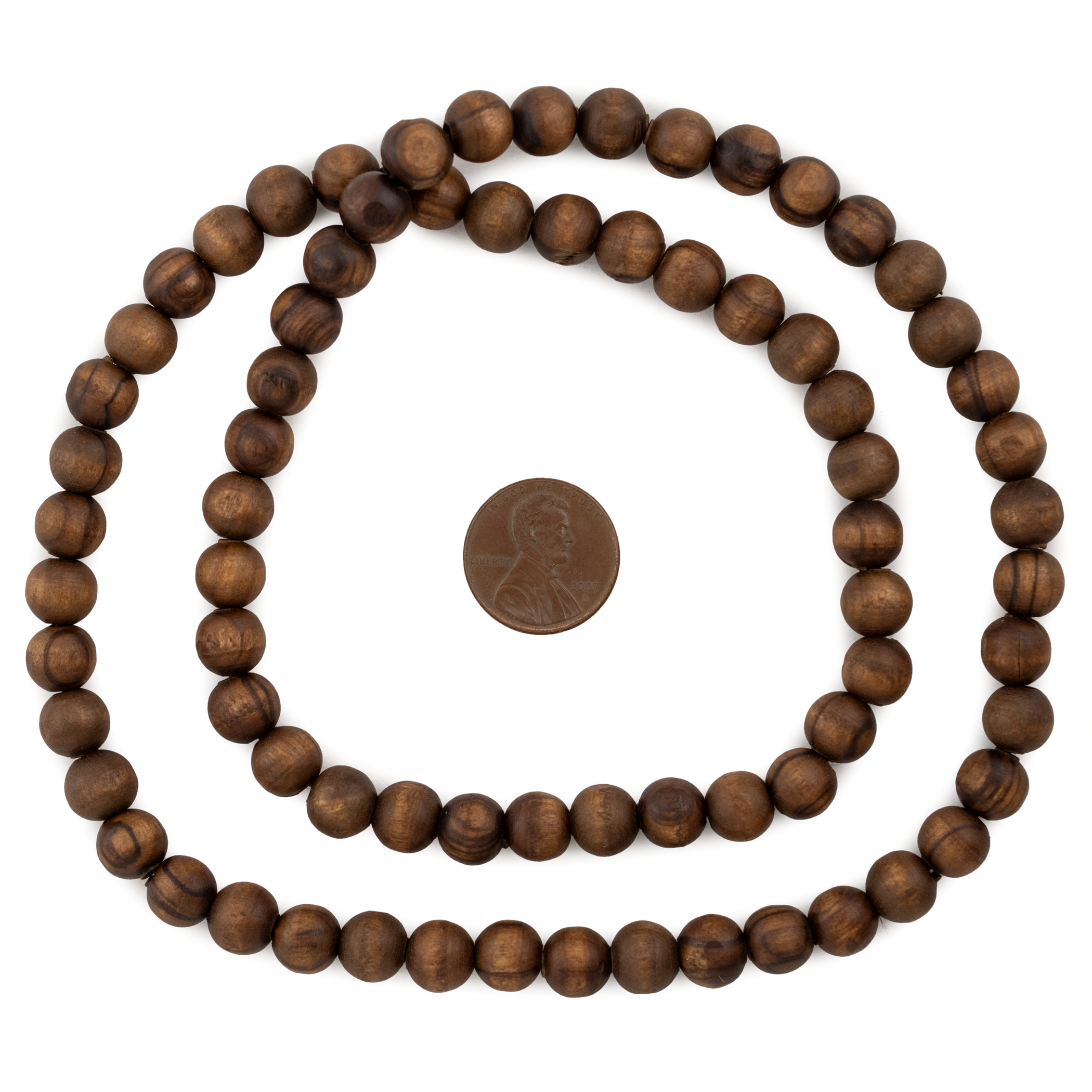 Vintage-Style Round Olive Wood Beads from Bethlehem (8mm) — The Bead Chest