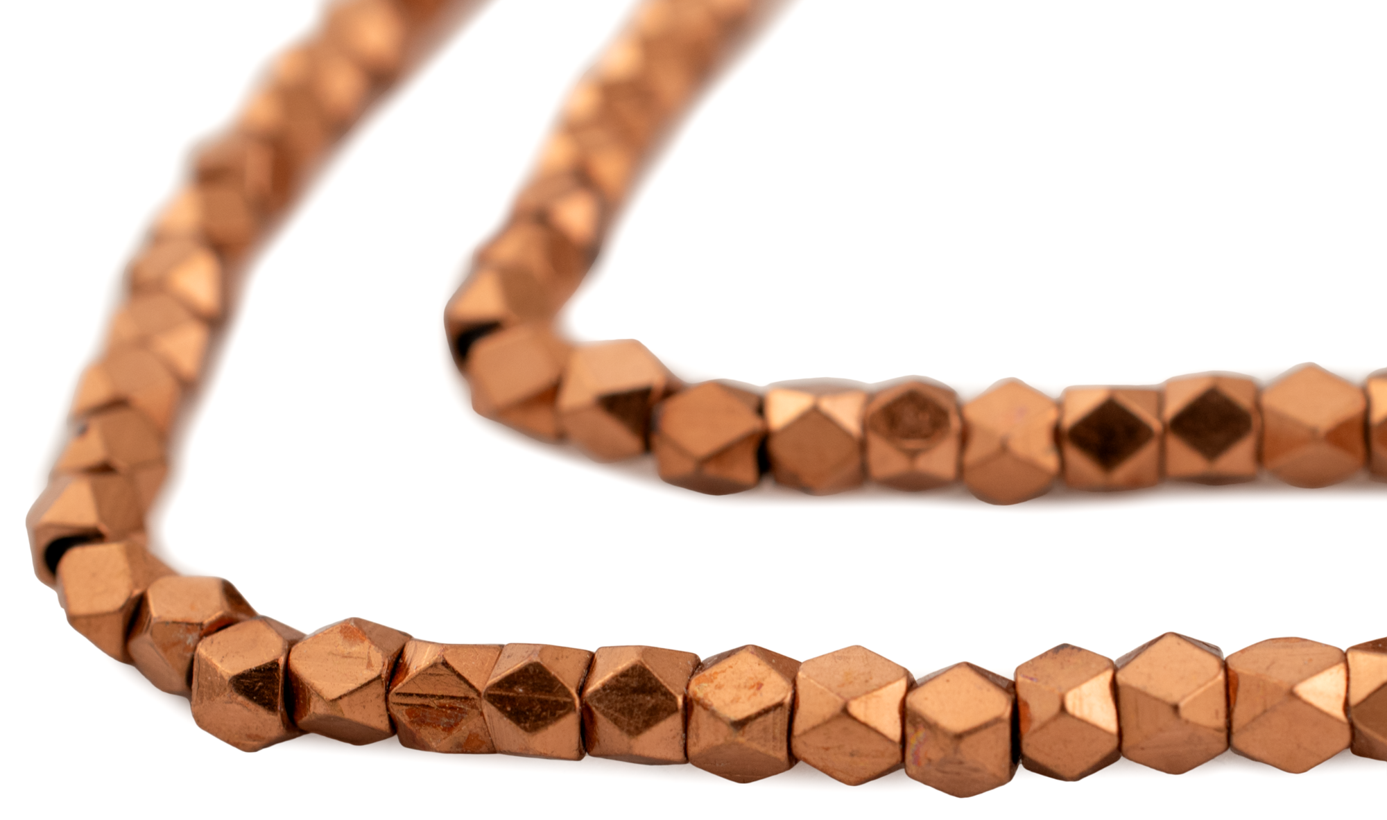 Copper Faceted Diamond Cut Beads (4mm, Large Hole) — The Bead Chest