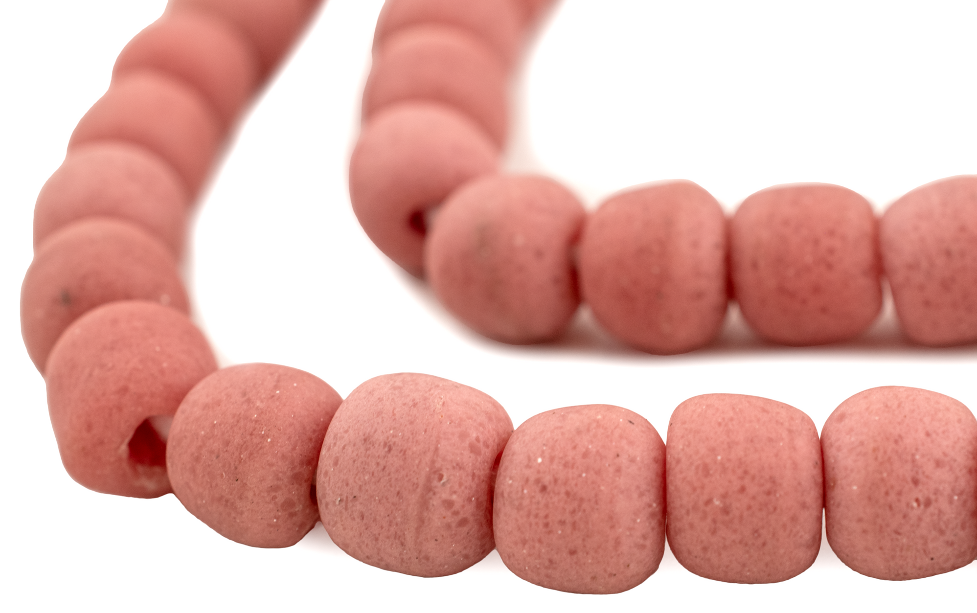 Opaque Pink Recycled Glass Beads (12-13mm) — The Bead Chest