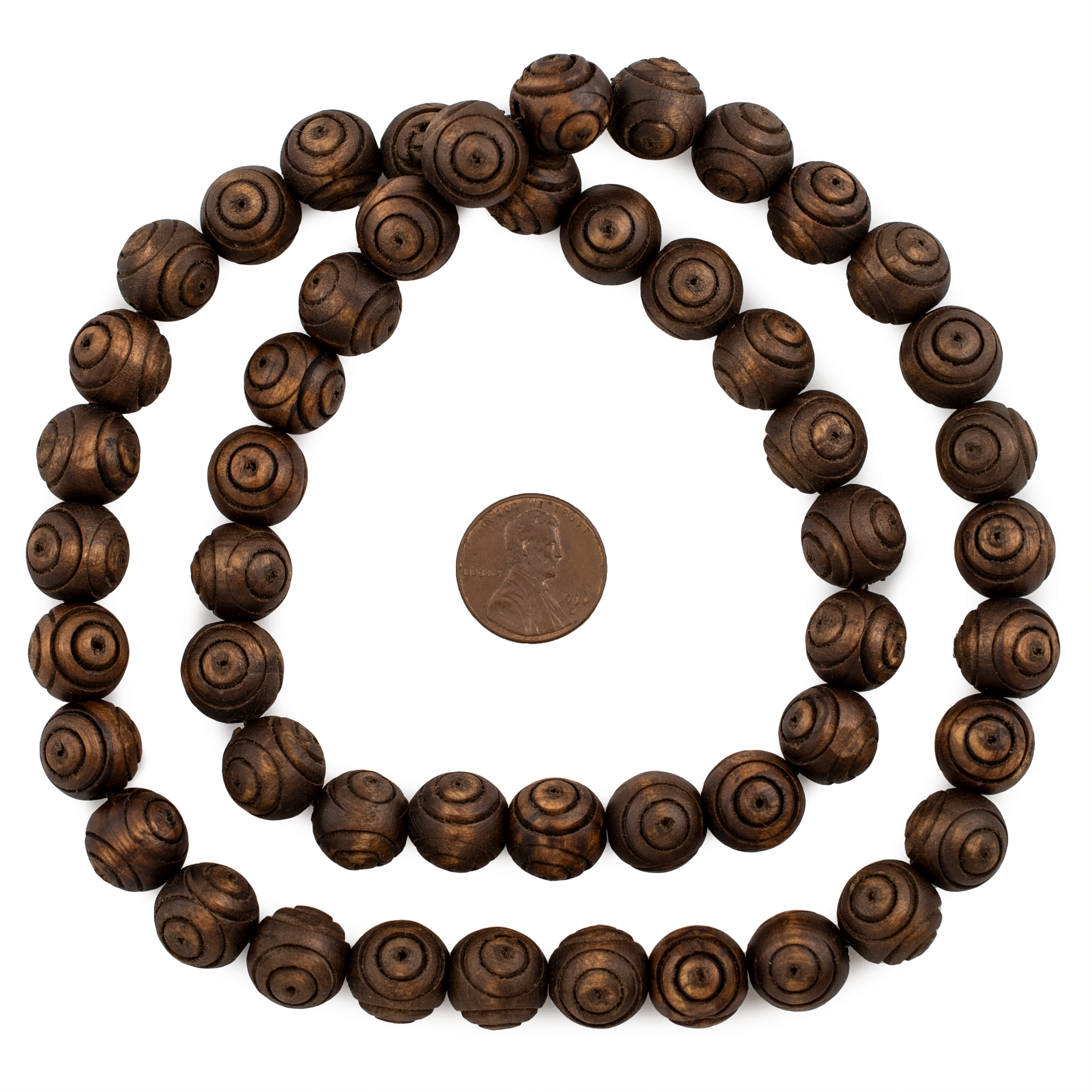 Carved Vintage-Style Round Olive Wood Beads from Bethlehem (12mm) — The ...
