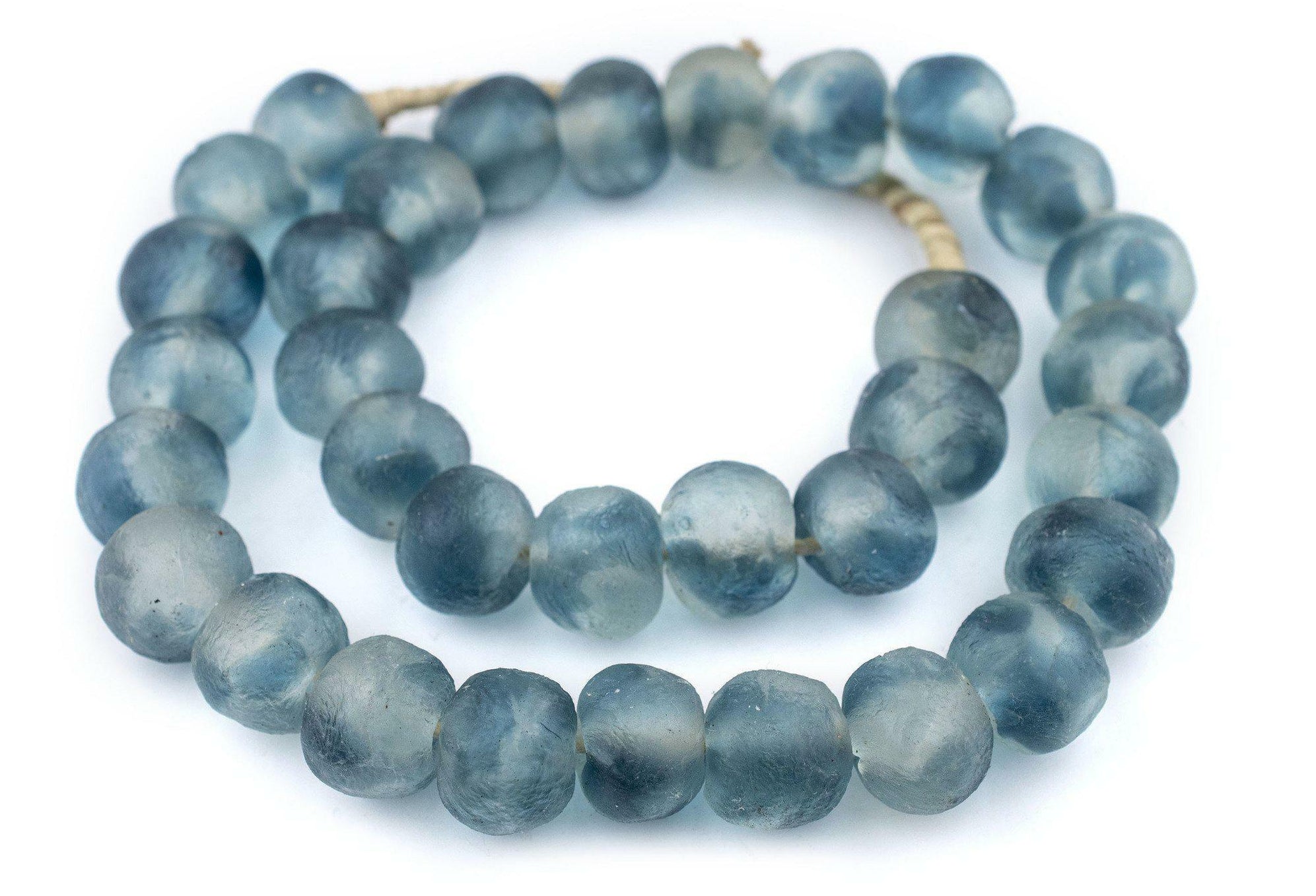 Jumbo Blue Wave Marine Recycled Glass Beads (23mm) — The Bead Chest