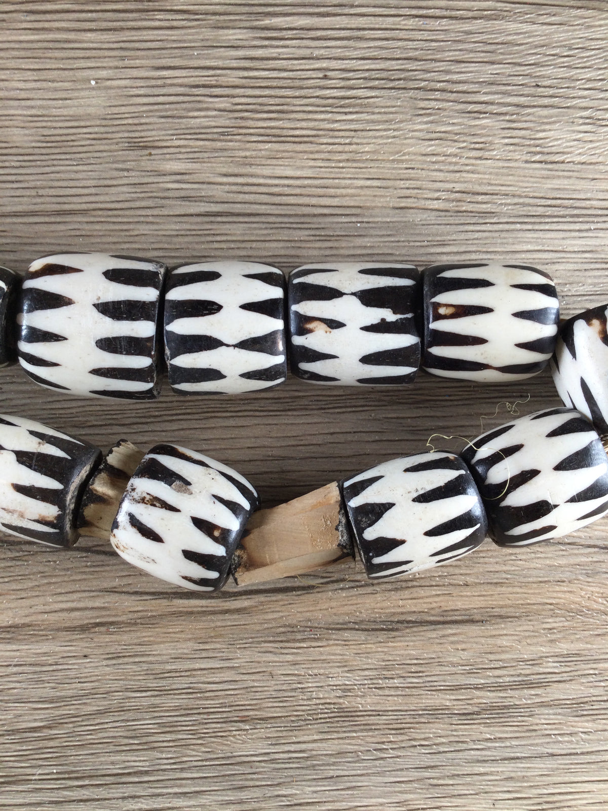 Hidden Gems: Cylindrical Kenya Batik Bone Beads (1 Broken Bead) — The ...