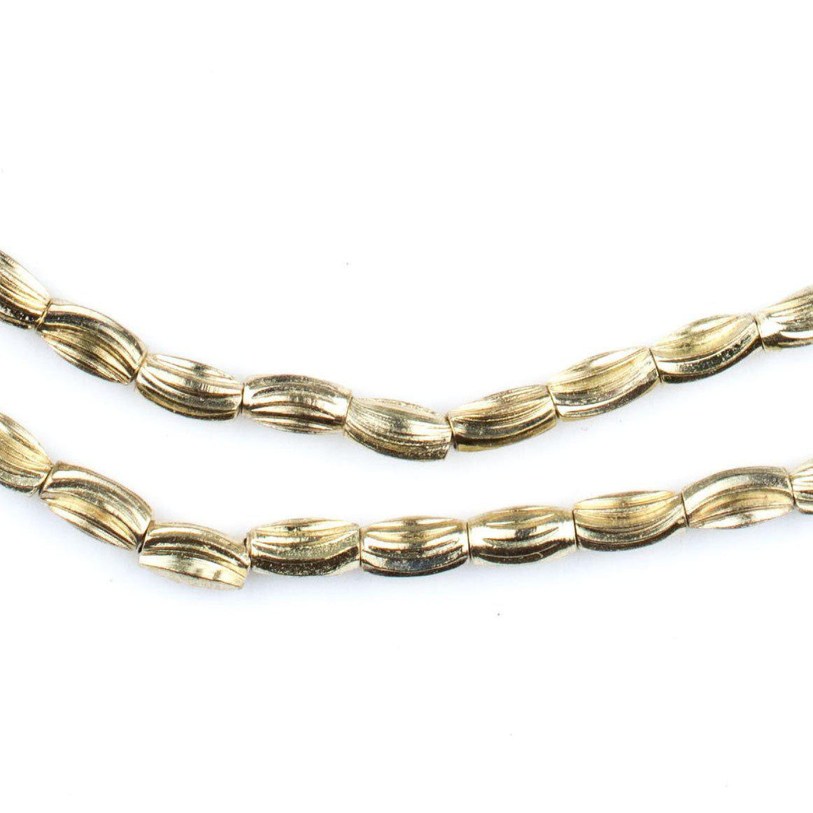 Gold Patterned Rice Beads (6x3mm) — The Bead Chest