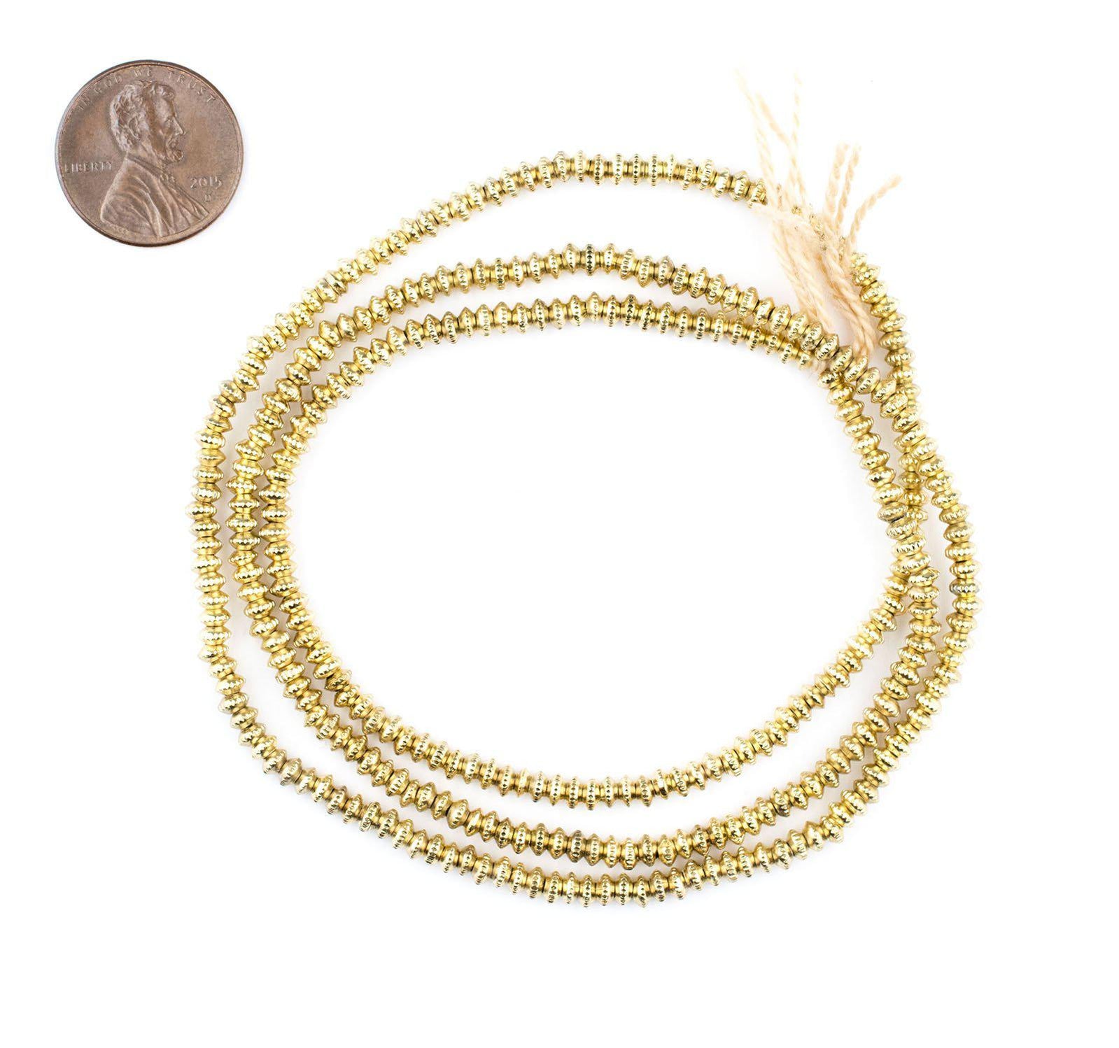 Gold Patterned Heishi Beads (3mm) — The Bead Chest