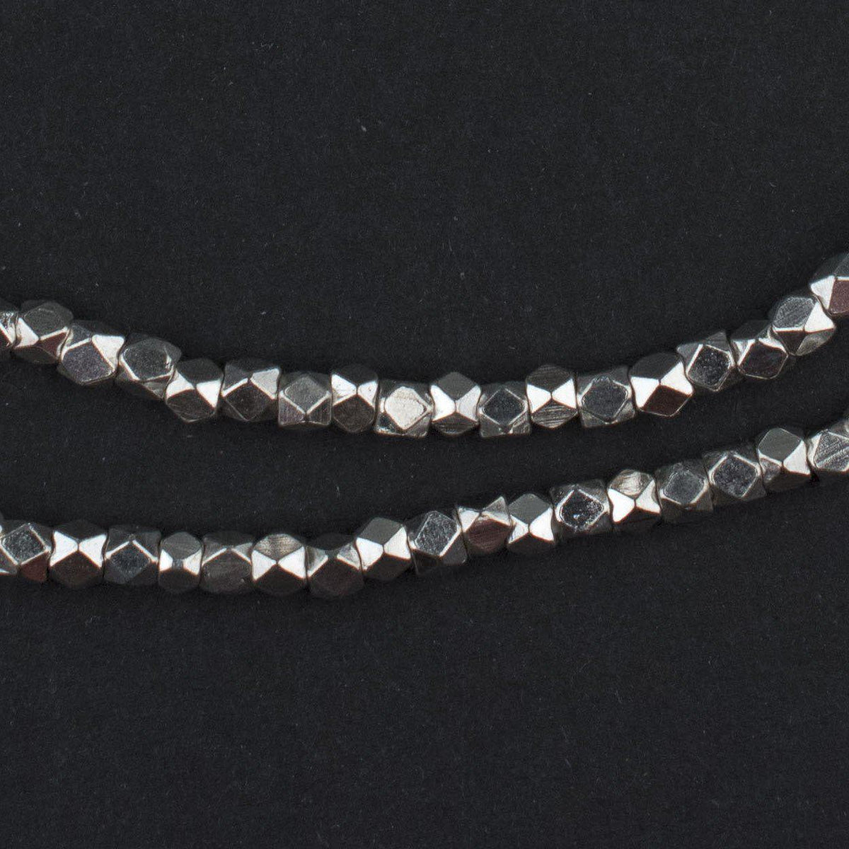 Shiny Silver Faceted Diamond Cut Beads (3mm) — The Bead Chest