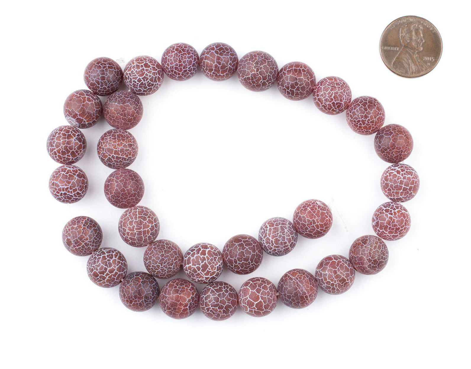 Round Red Crackled Agate Beads (12mm) — The Bead Chest