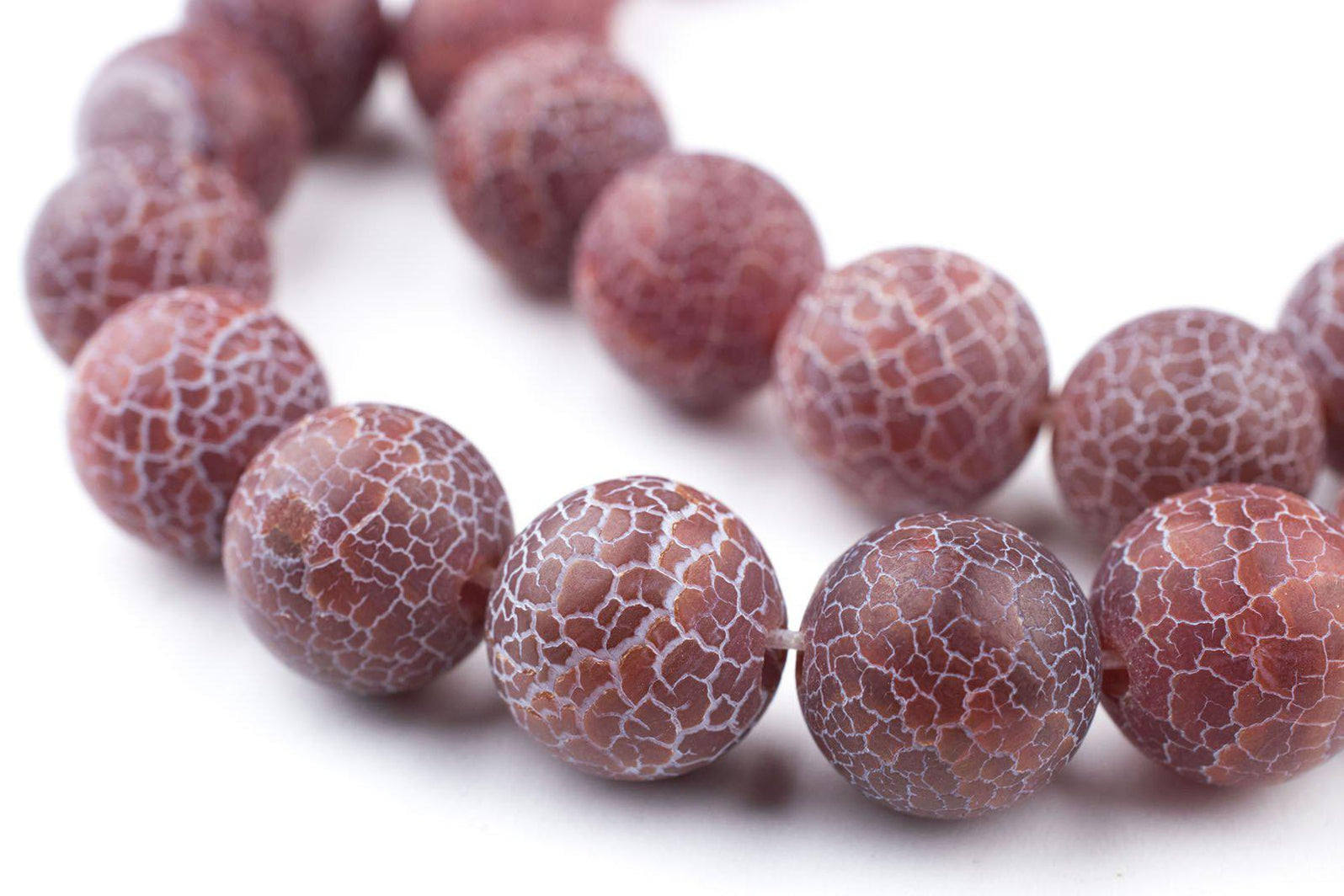 Round Red Crackled Agate Beads (12mm) — The Bead Chest