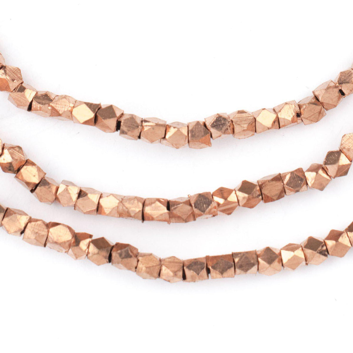 Copper Diamond Cut Beads (3mm) — The Bead Chest