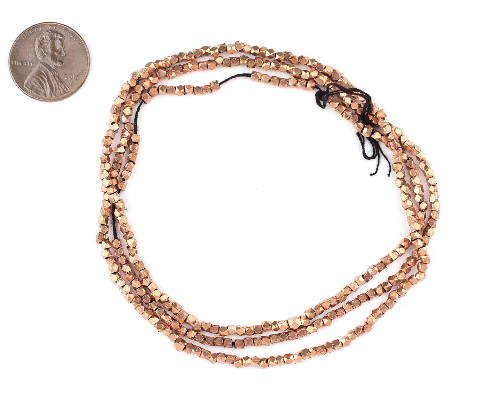 Copper Diamond Cut Beads (2mm) — The Bead Chest
