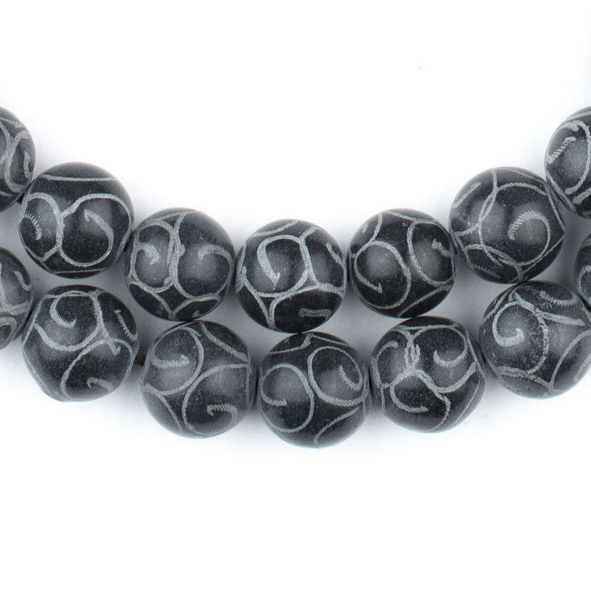 Geometric Patterned Jade Beads (10mm) — The Bead Chest