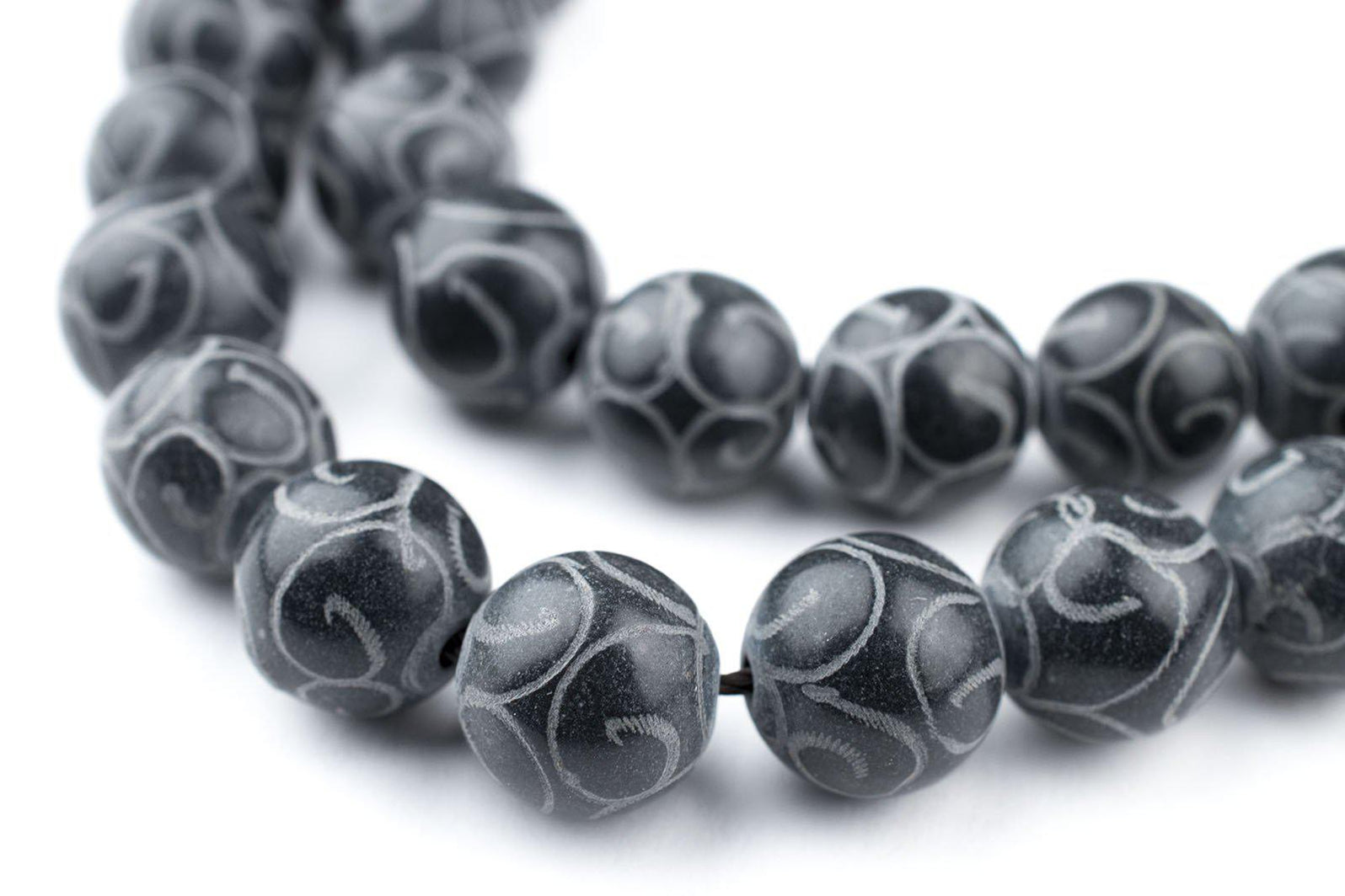 Geometric Patterned Jade Beads (10mm) — The Bead Chest