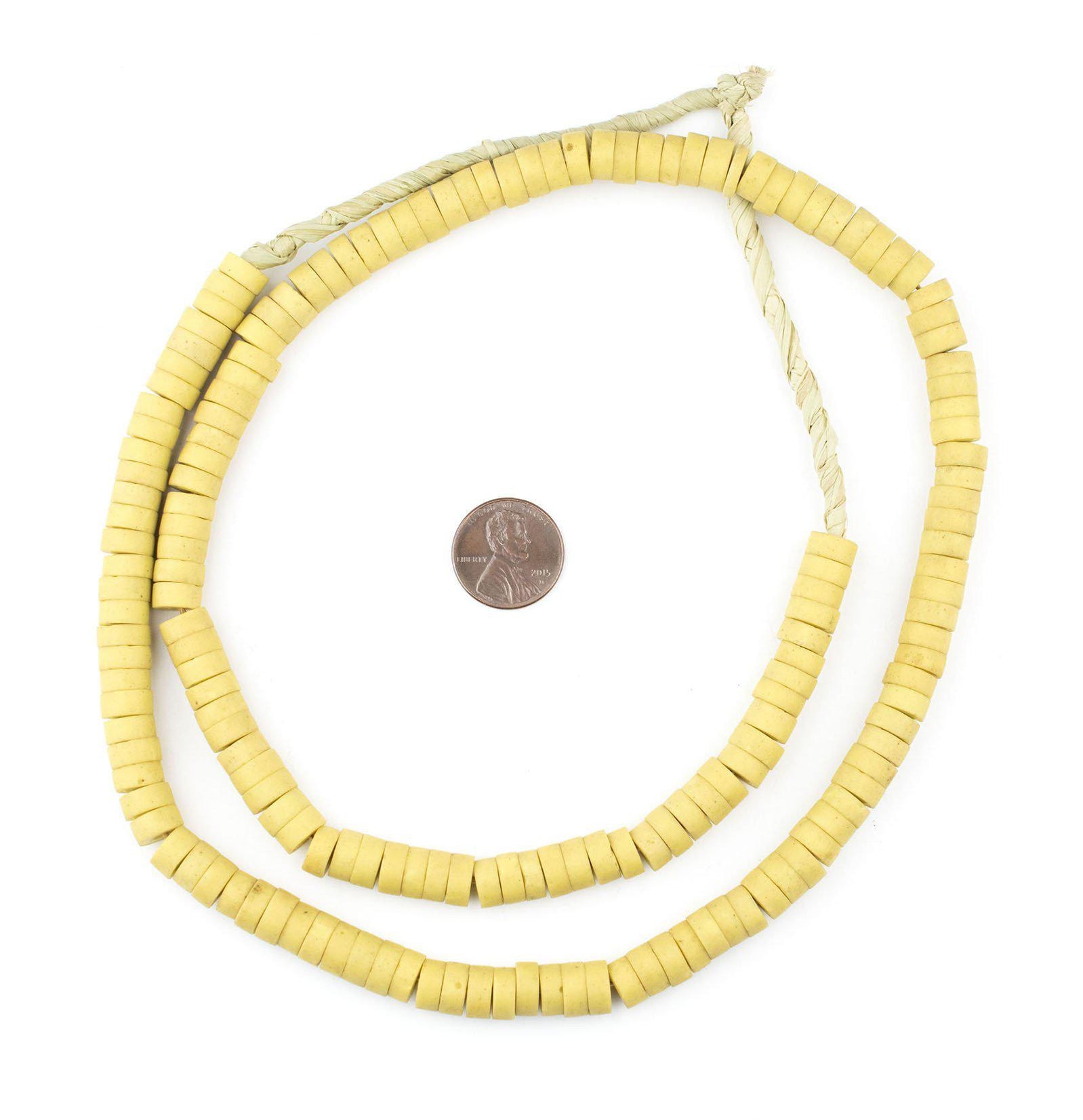 Yellow Sliced Prosser Button Beads (8mm) (Long Strand) — The Bead Chest