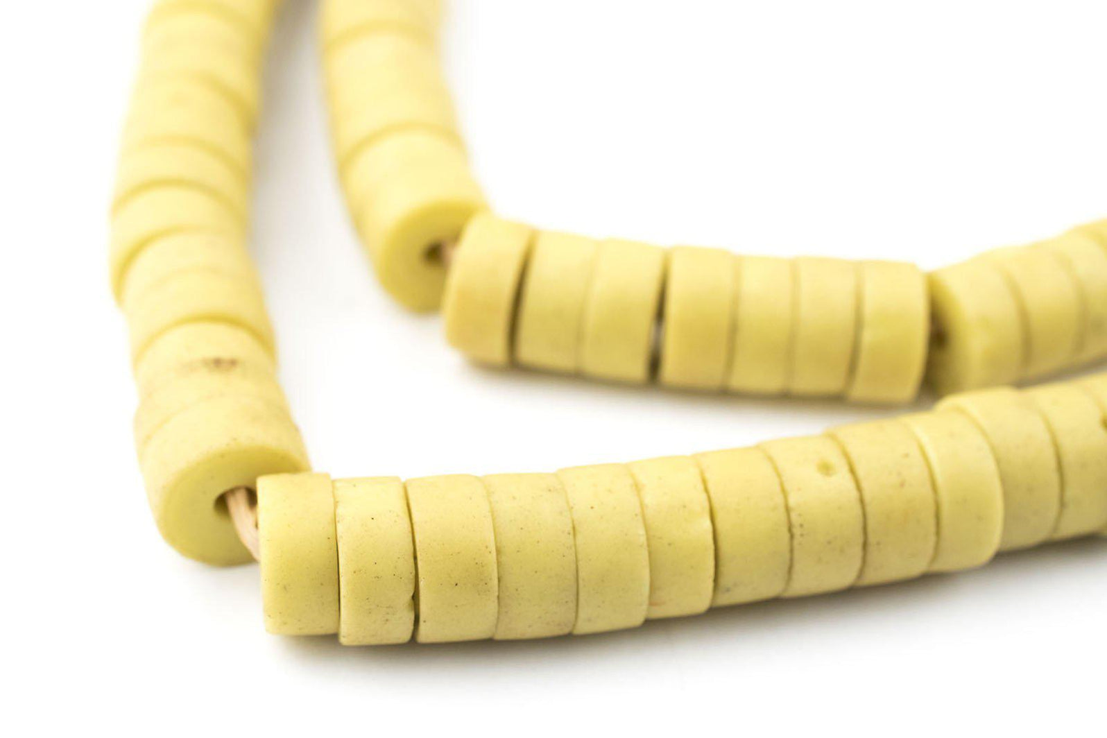 Yellow Sliced Prosser Button Beads (8mm) (Long Strand) — The Bead Chest
