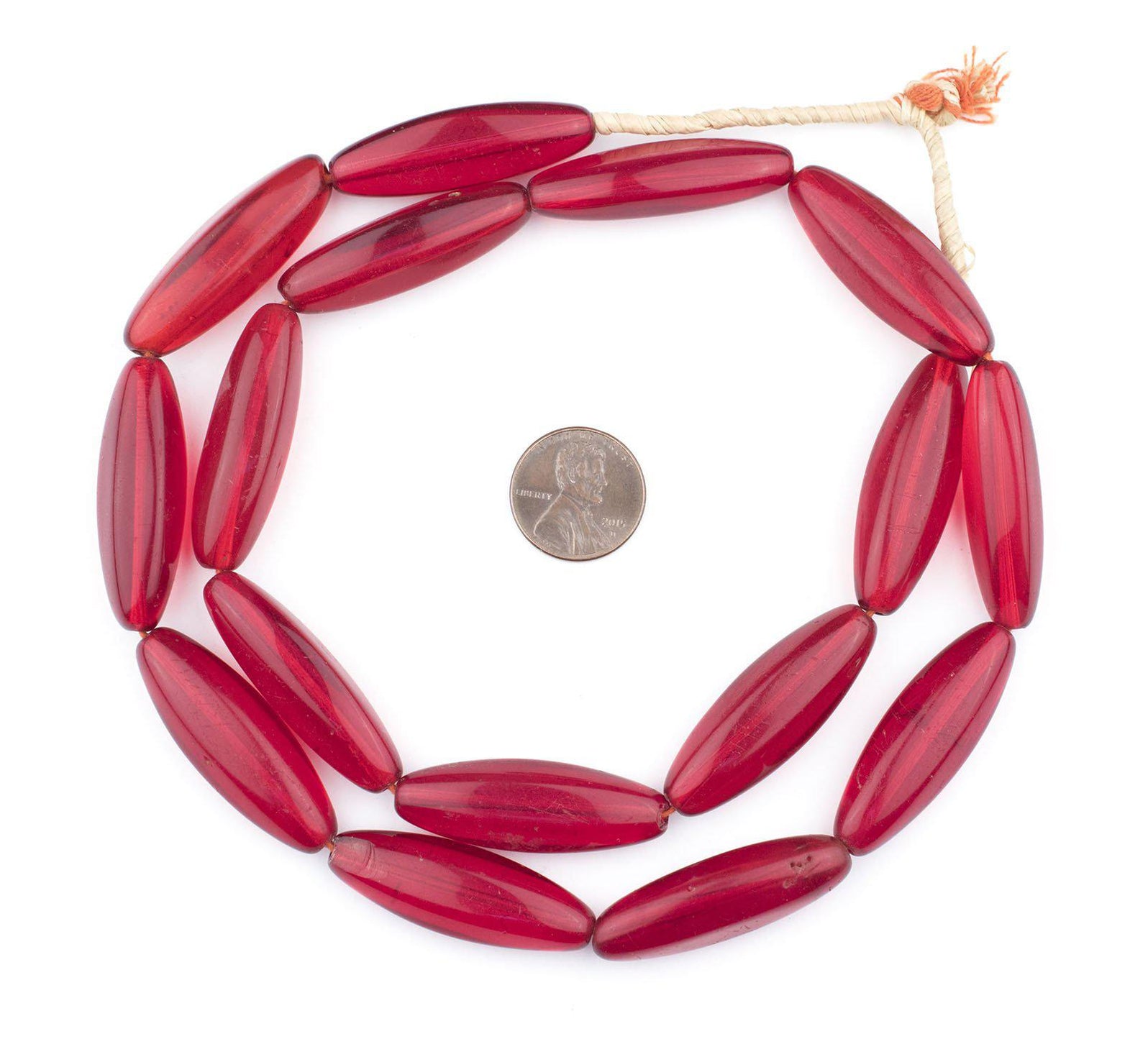 Red Transluscent Bohemian Fulani Glass Beads — The Bead Chest