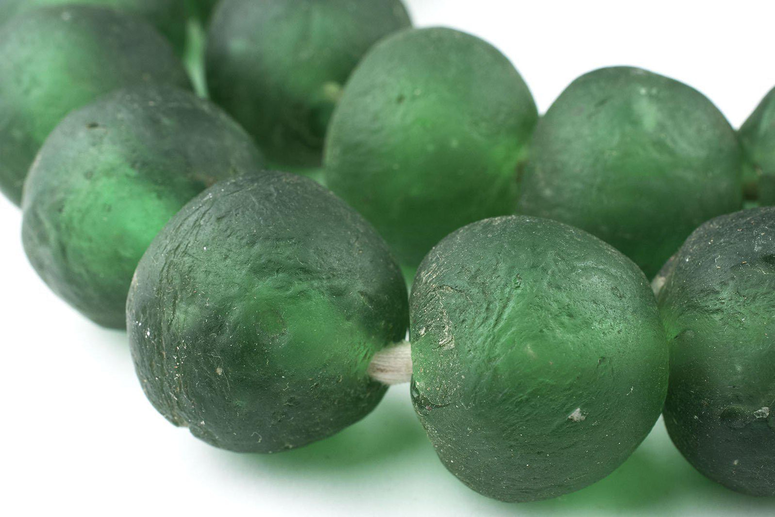 Super Jumbo Light Green Recycled Glass Beads (32mm) — The Bead Chest