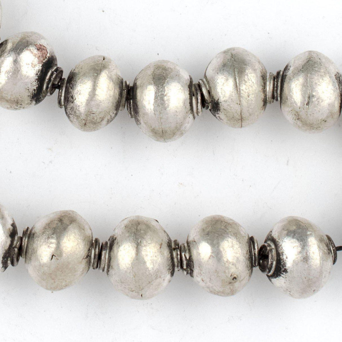 Ethiopian Round White Metal Beads (12mm) — The Bead Chest