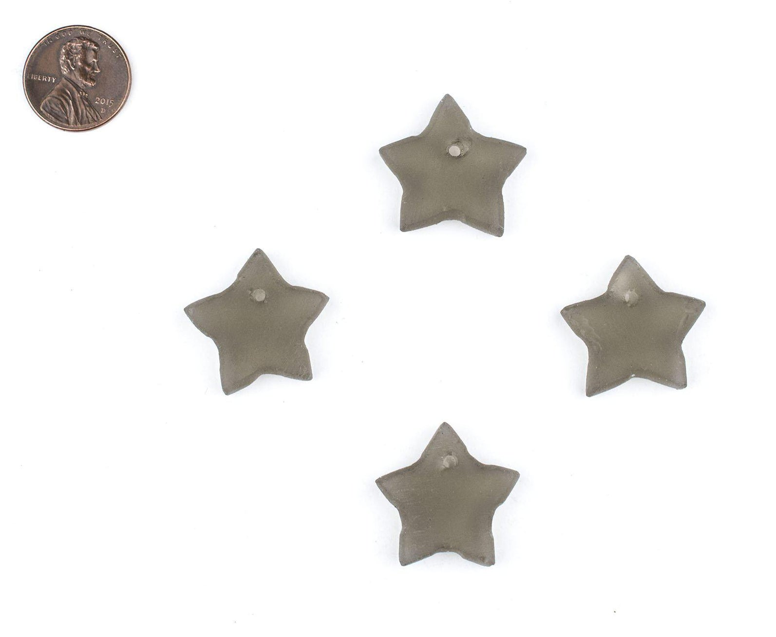 Grey Sea Glass Star Pendants (Set of 4) — The Bead Chest