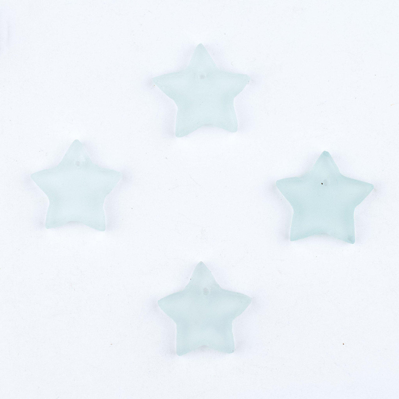 Clear Sea Glass Star Pendants (Set of 4) — The Bead Chest
