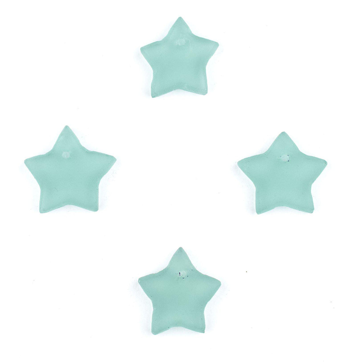 Green Aqua Sea Glass Star Pendants (Set of 4) — The Bead Chest