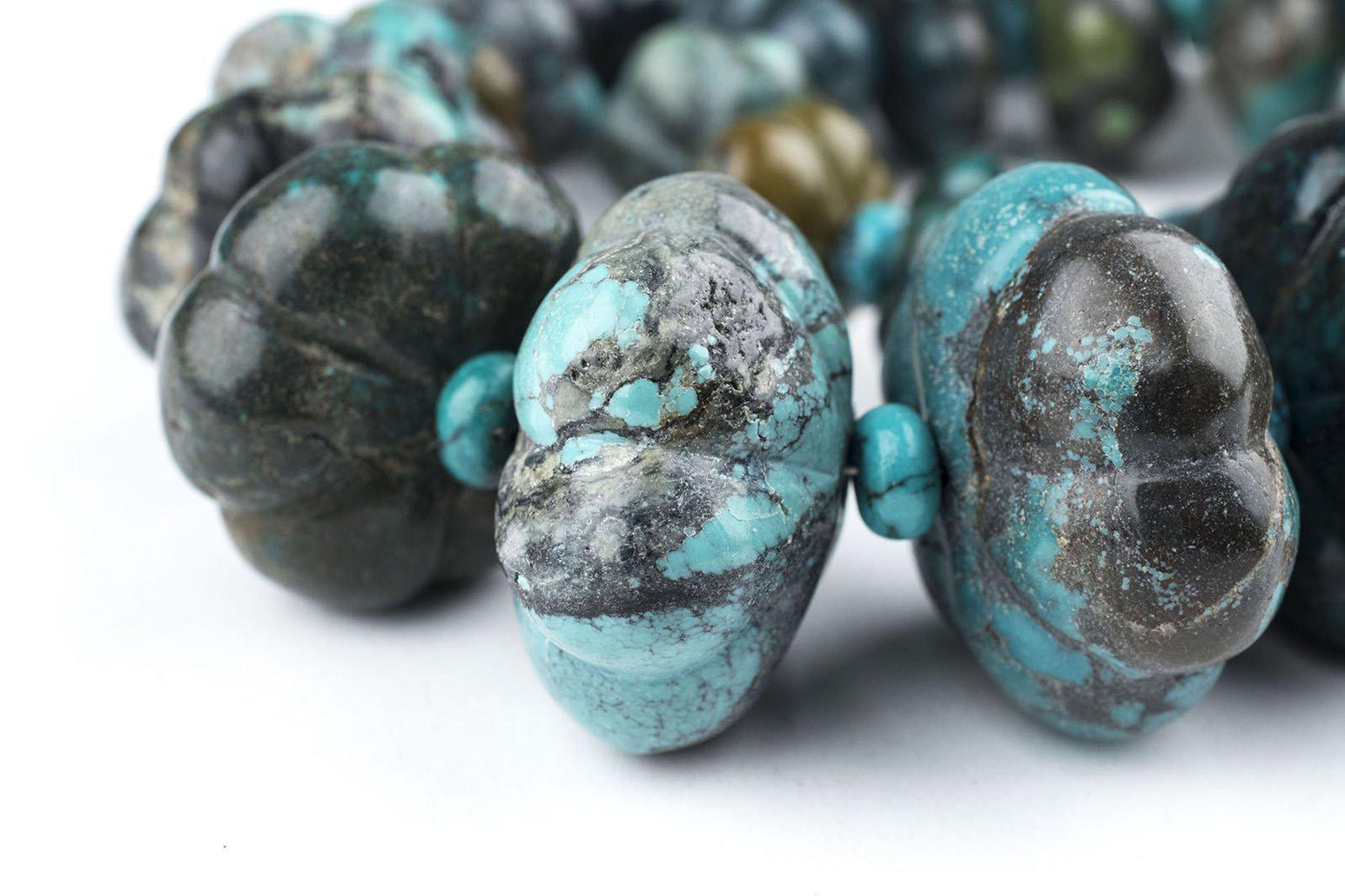 Flower-Shape Authentic Turquoise Beads — The Bead Chest