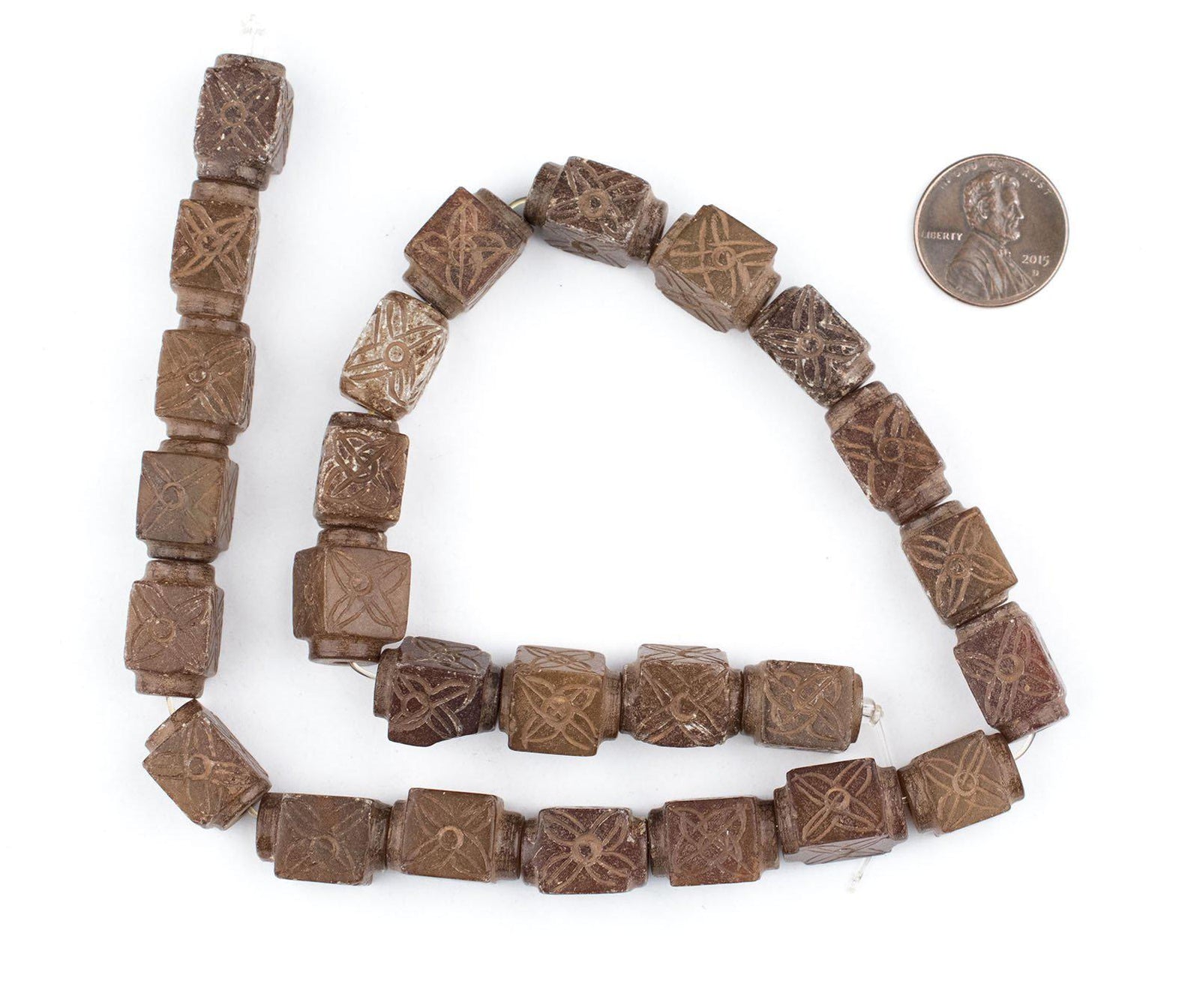 Tribal Patterned Carved Jade Cube Beads — The Bead Chest