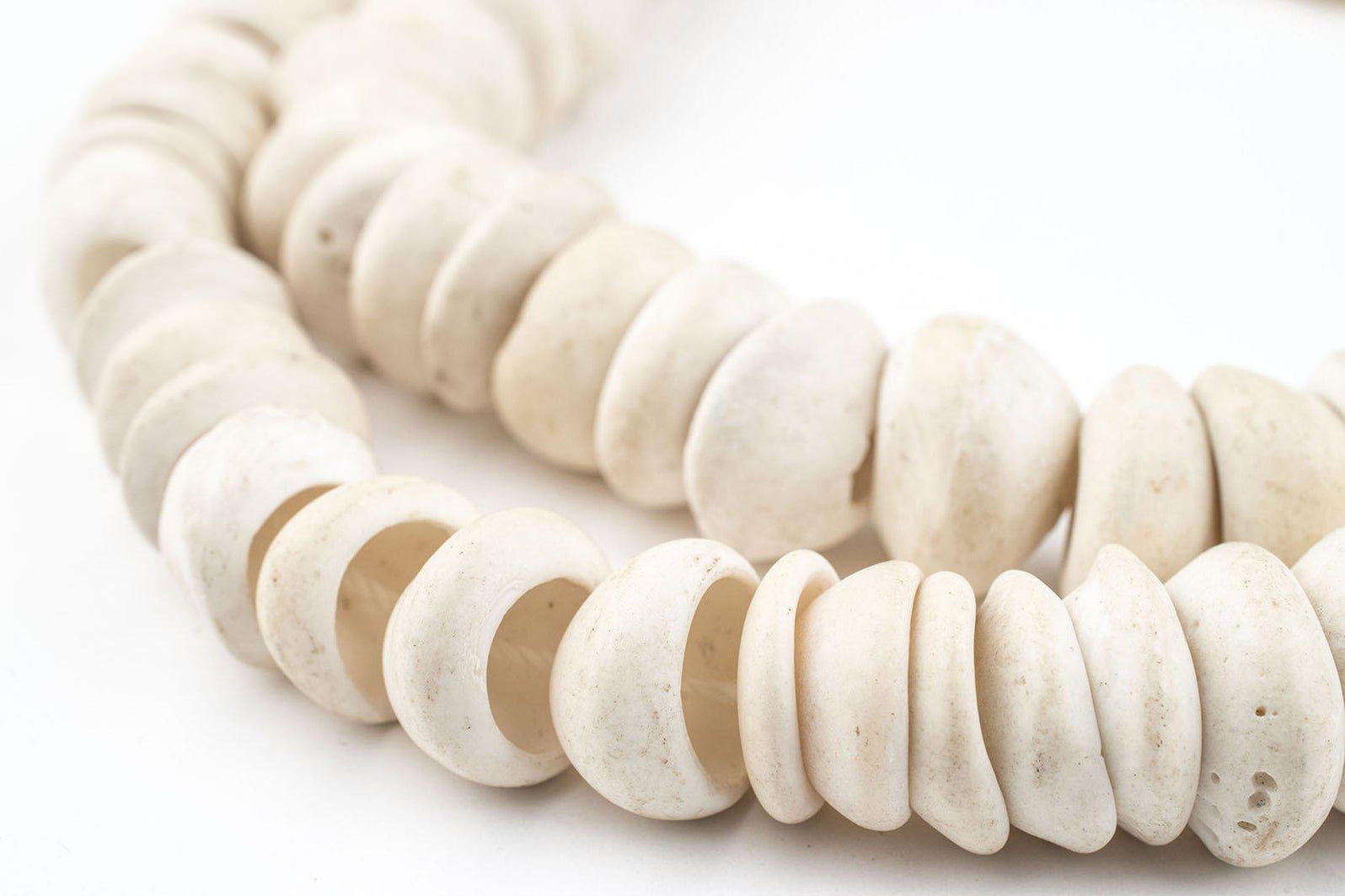 Natural West African Shell Beads (White) — The Bead Chest