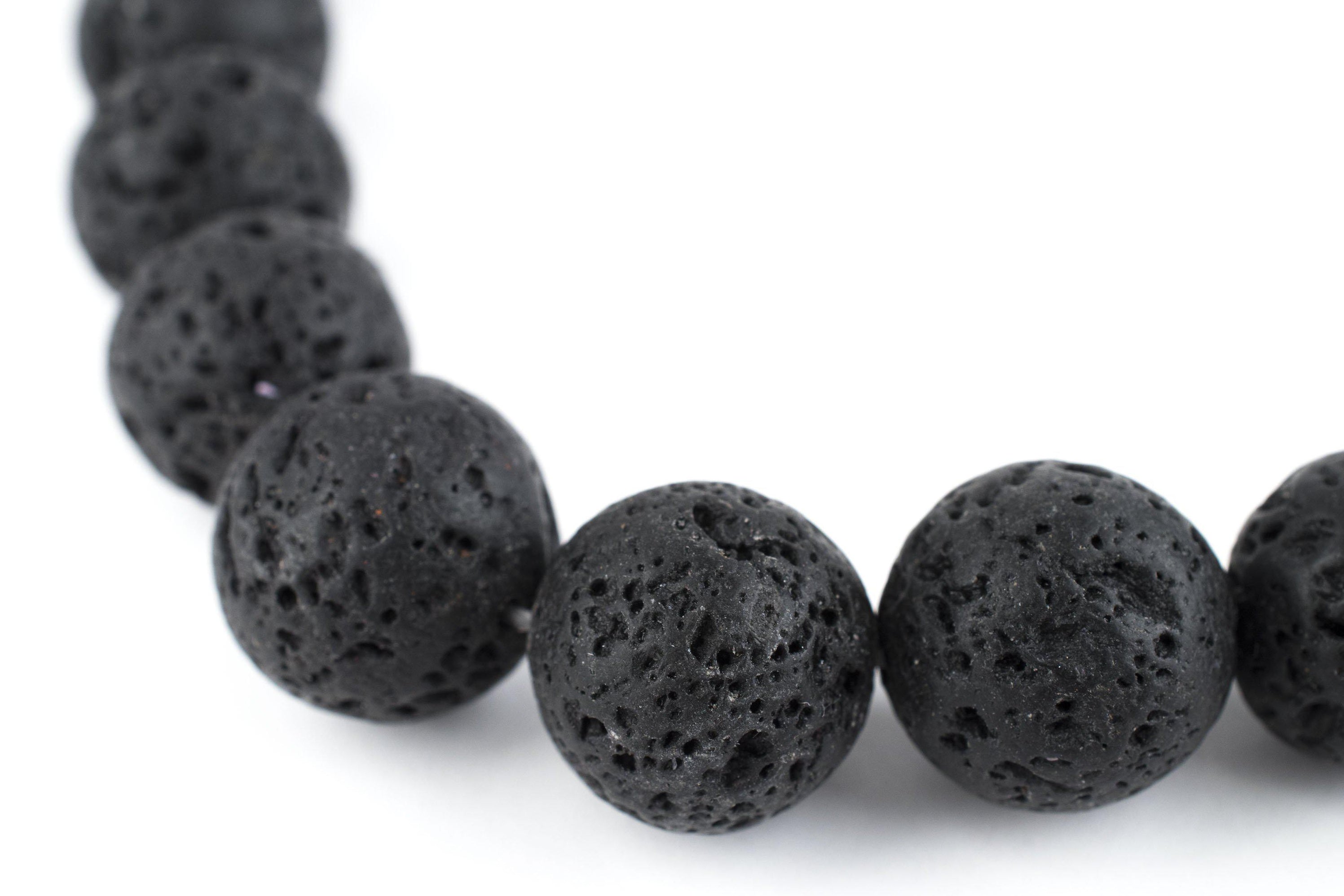 Black Volcanic Lava Beads (14mm) — The Bead Chest