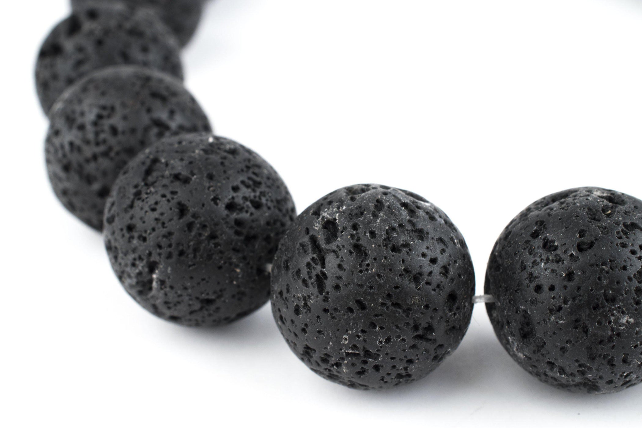 Black Volcanic Lava Beads (24mm) — The Bead Chest