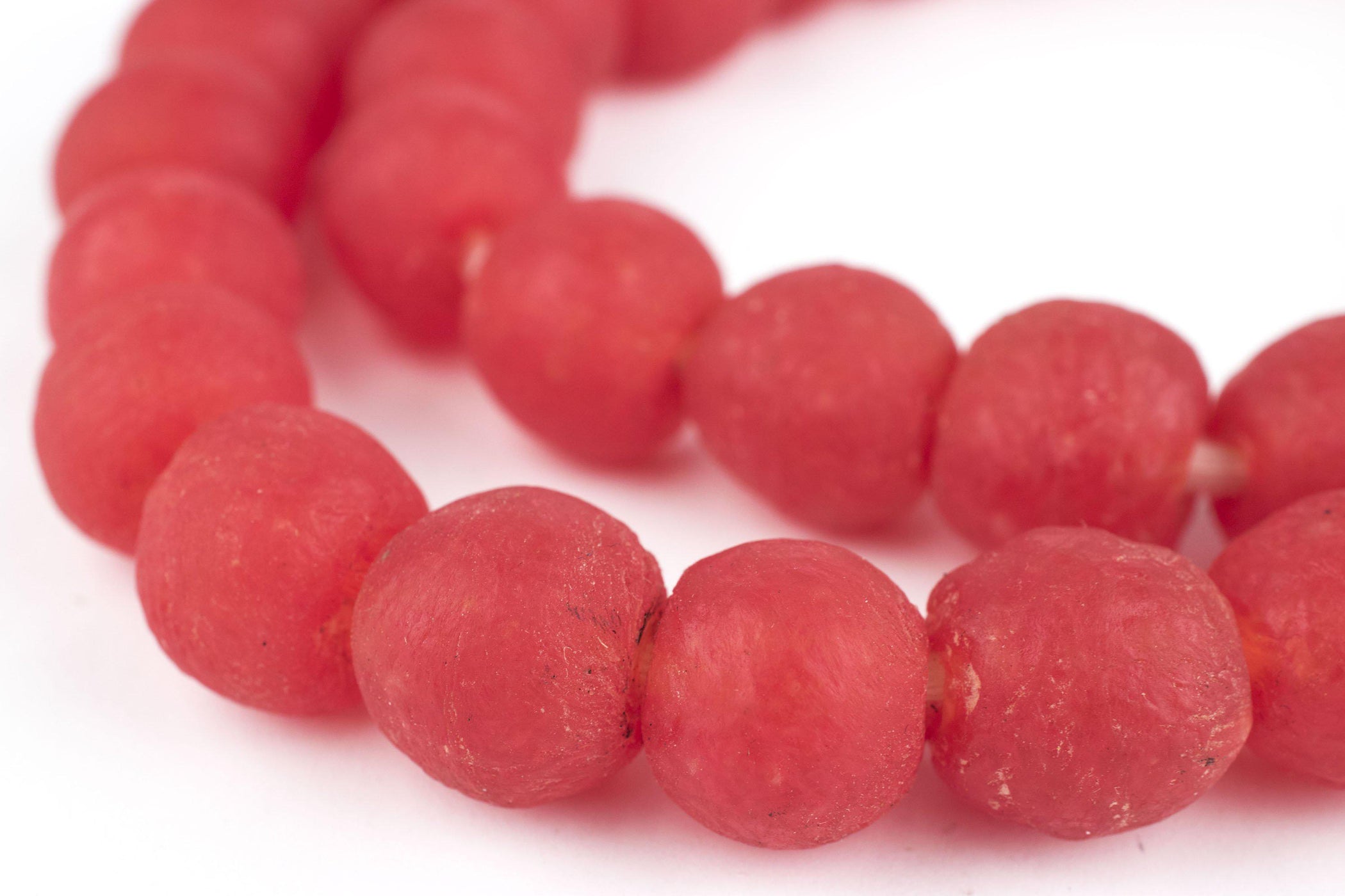 Bright Red Recycled Glass Beads (14mm) — The Bead Chest