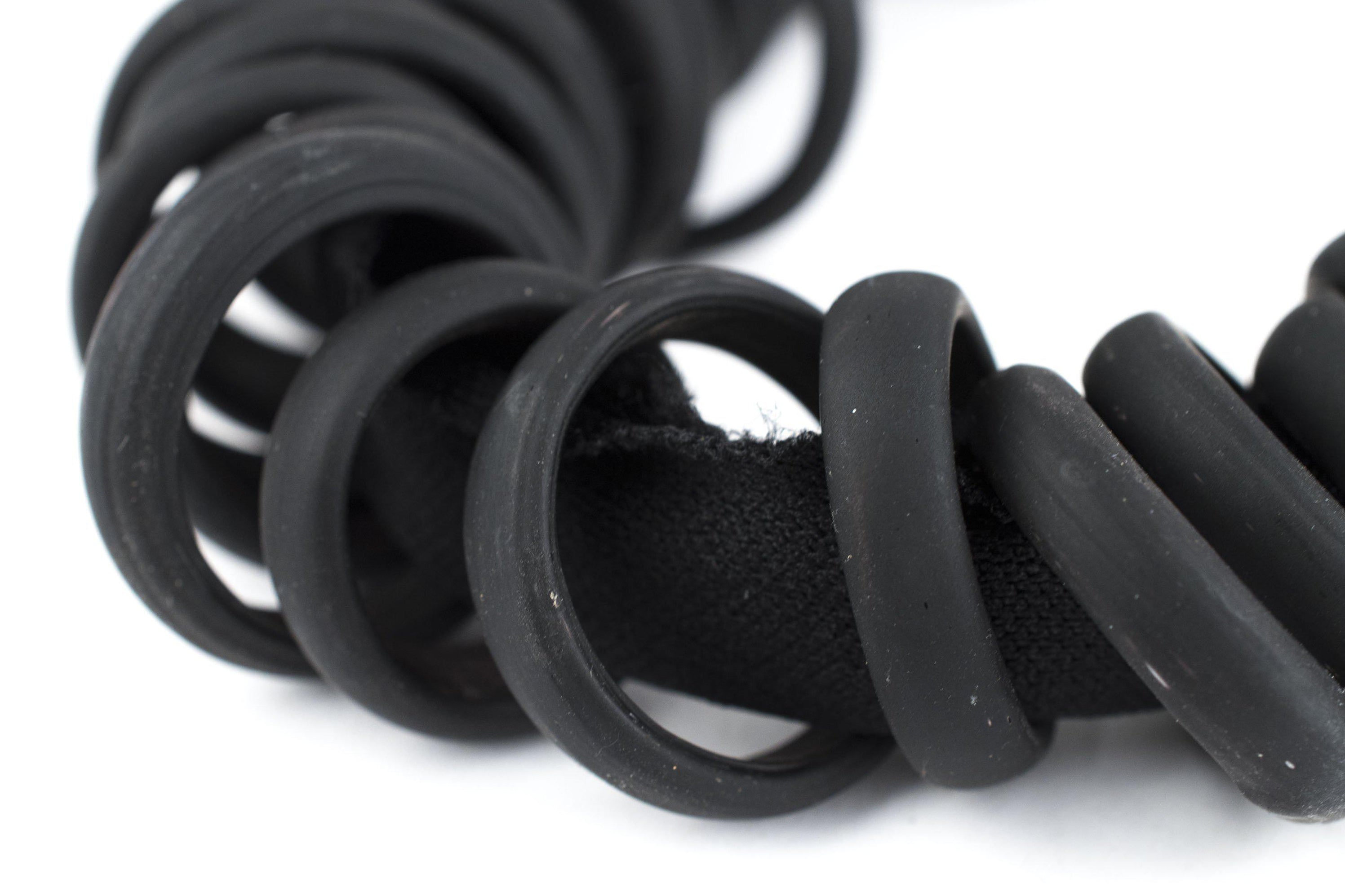 Black Annular Wound Dogon Glass Ring Beads (24mm) — The Bead Chest