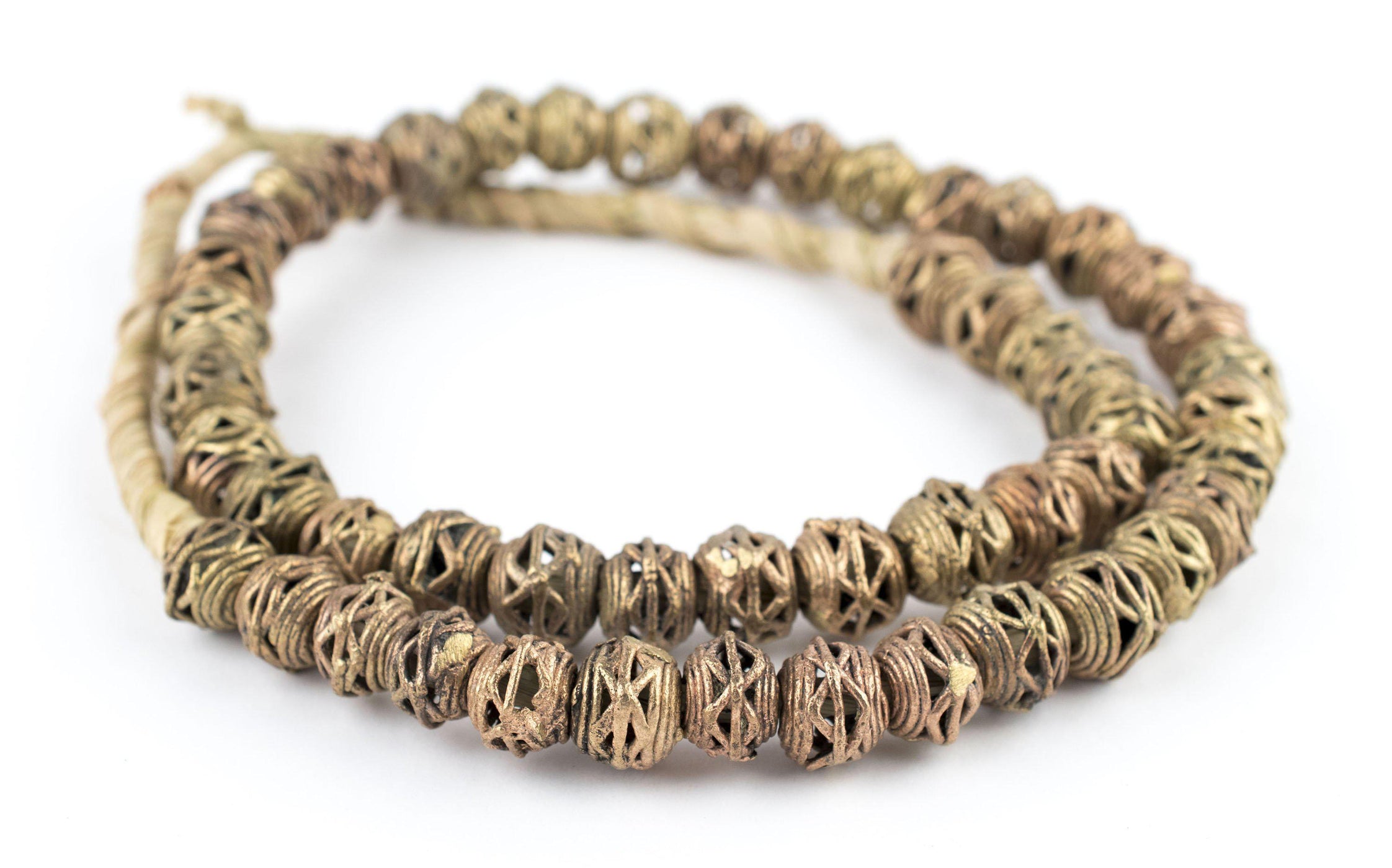 African Brass Filigree Globe Beads — The Bead Chest